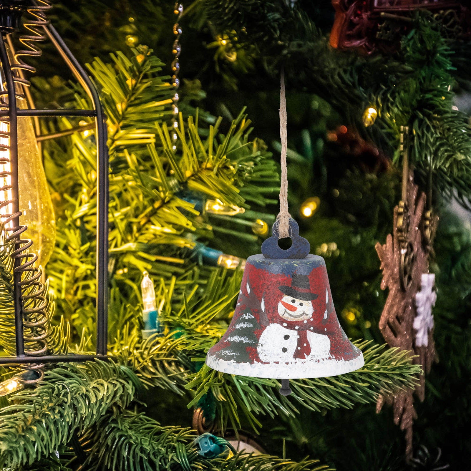 LOLIPPYY Christmas Hanging Snowman Bell Made of Strong Iron for Festive ...