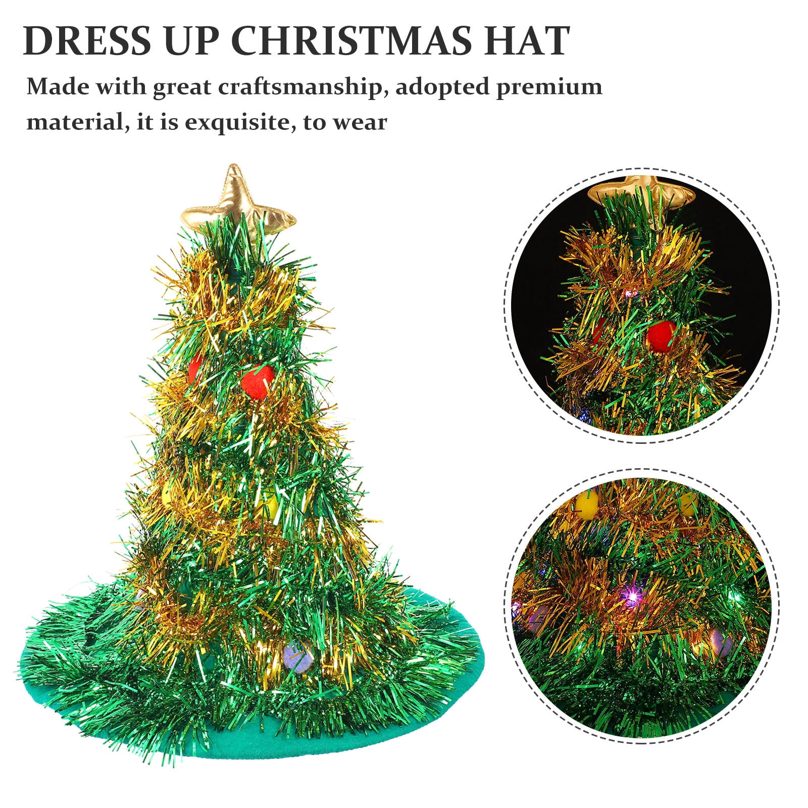 LOLIPPYY Christmas Hat with Light-up Feature in Tree Shape for Kids and ...