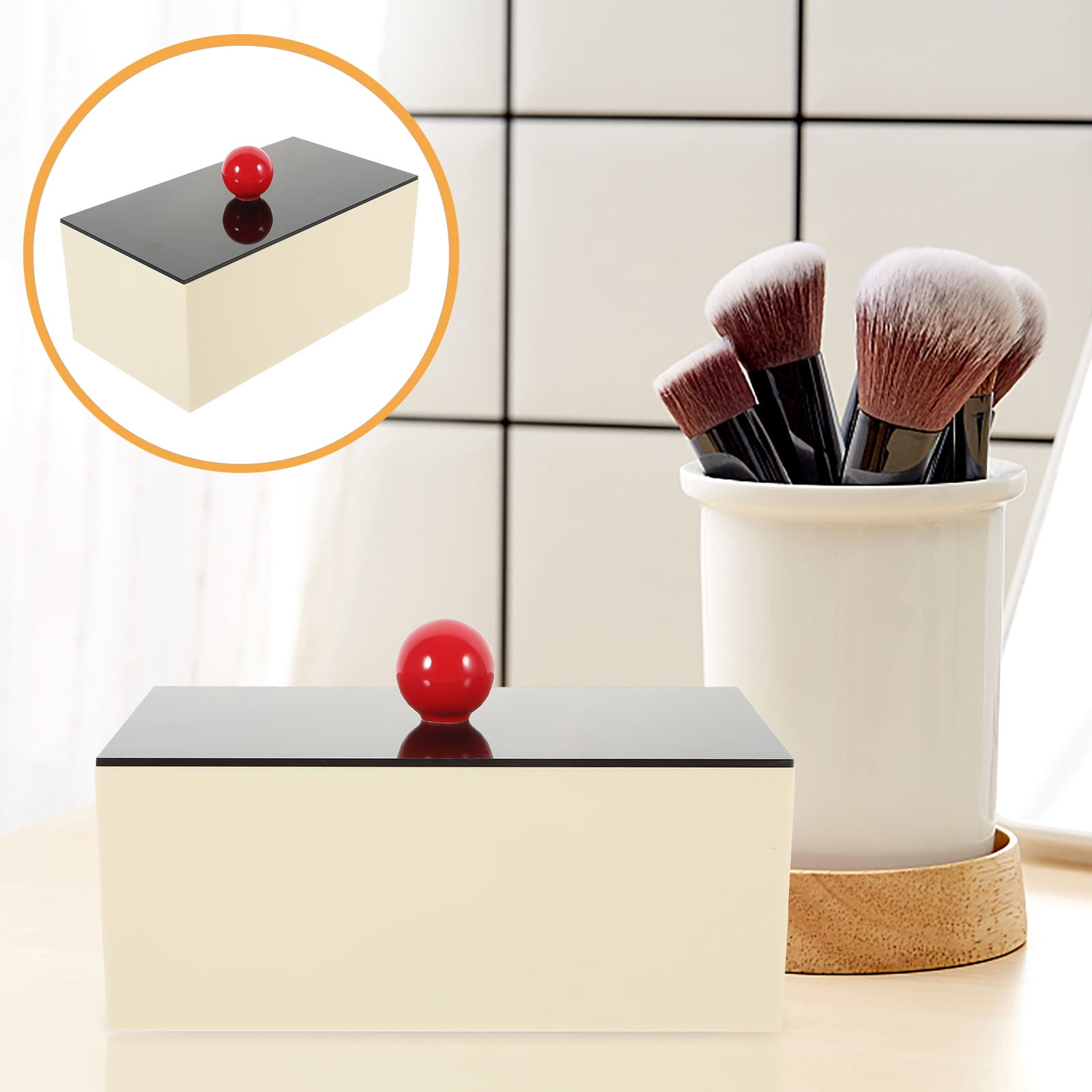 LOLIPPYY Clear Acrylic Lipstick Organizer Box with Dividers and Lid for ...