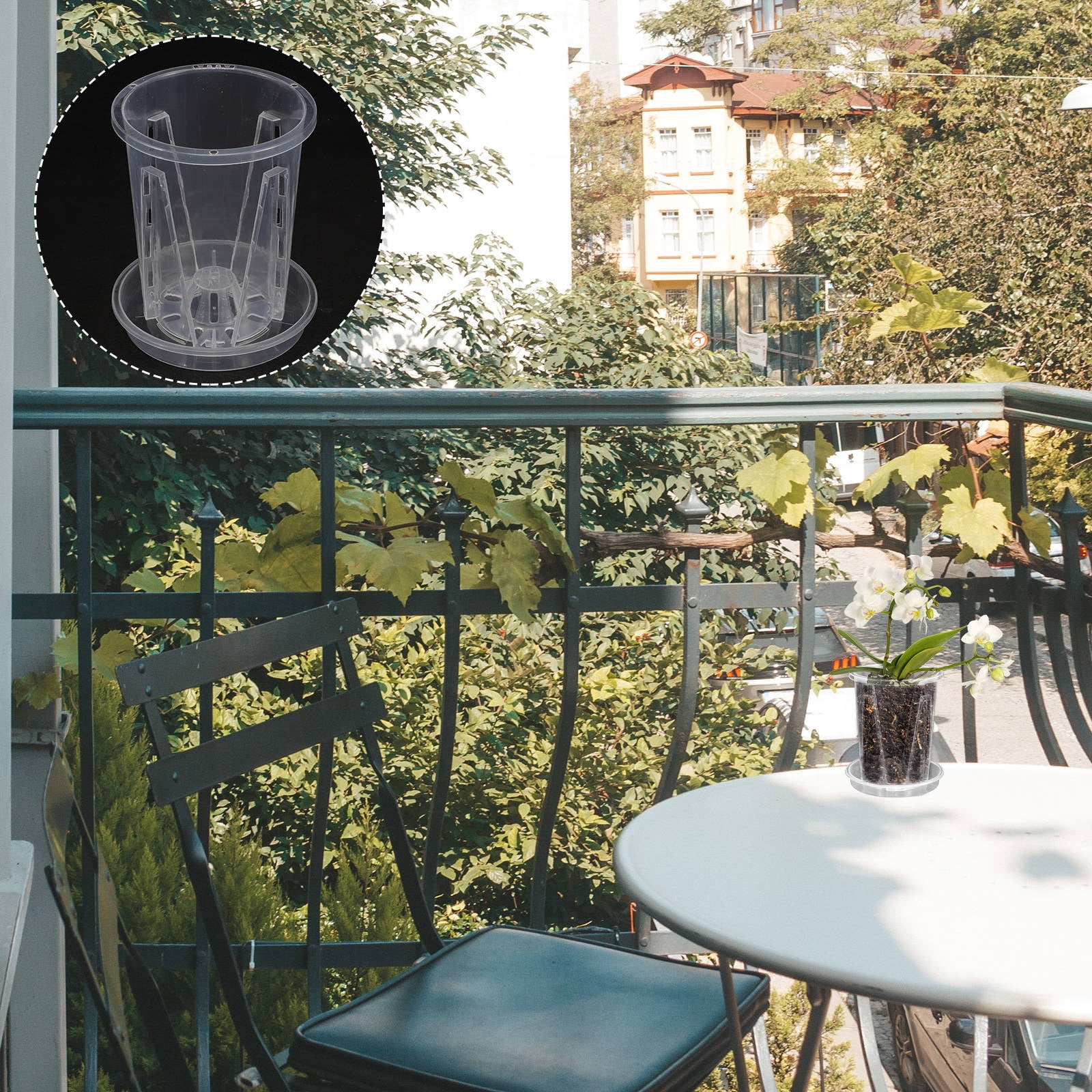 LOLIPPYY Clear Plastic Orchid Plant Pots with Drainage Holes for ...