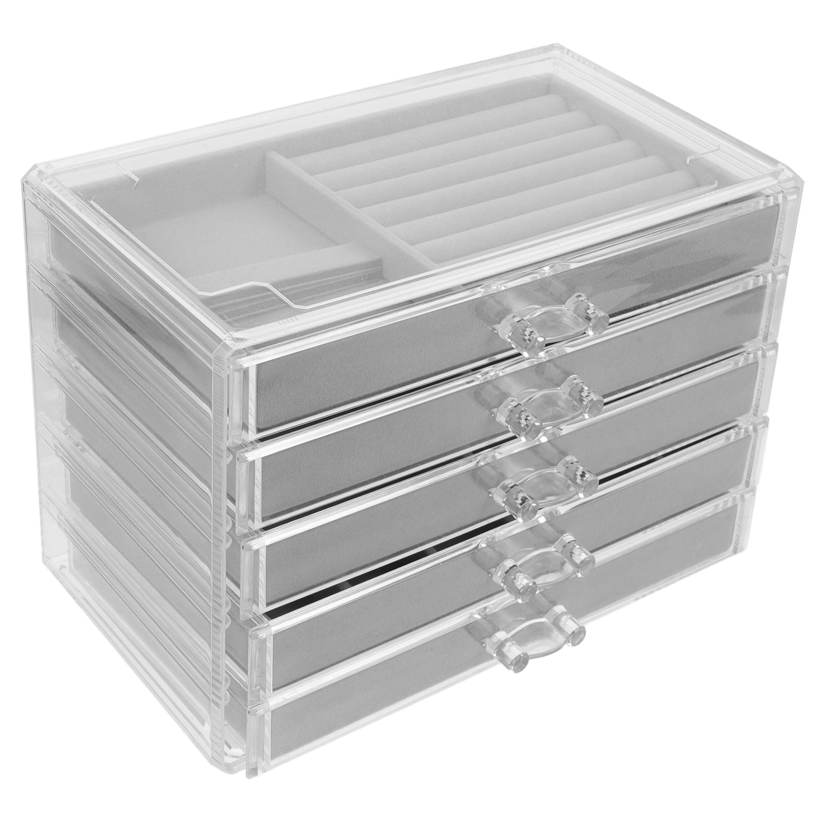 LOLIPPYY Clear Acrylic Rock Display Box with Multiple Divided ...