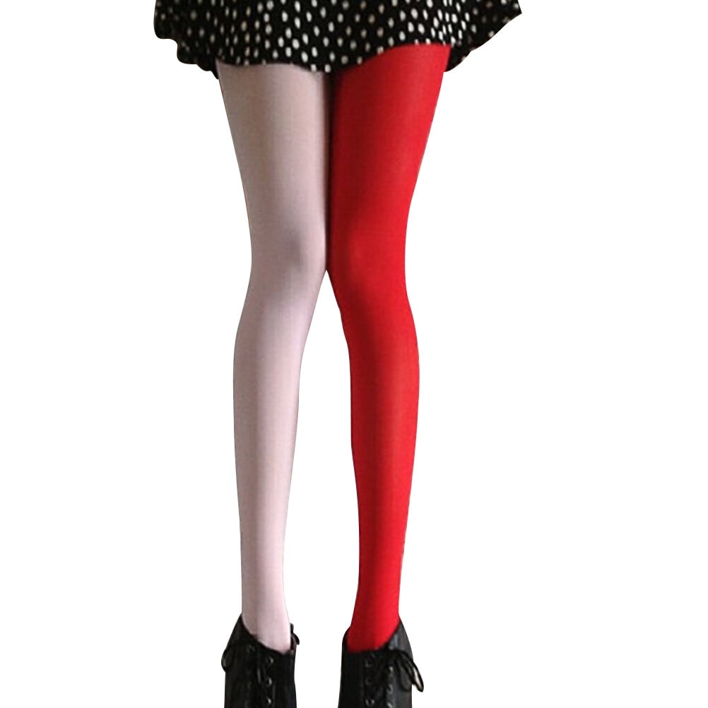 LOLIPPYY Colored Tights Stockings Fibre Pink and Red 1Pack for Women ...