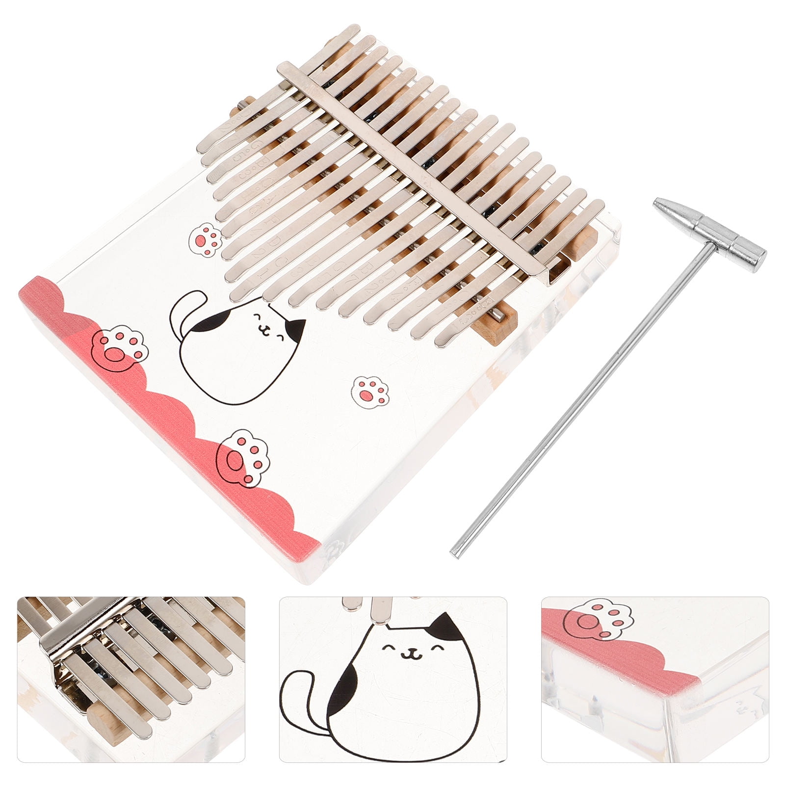 LOLIPPYY Compact Portable Kalimba 17 Key Acrylic Instrument with Unique ...