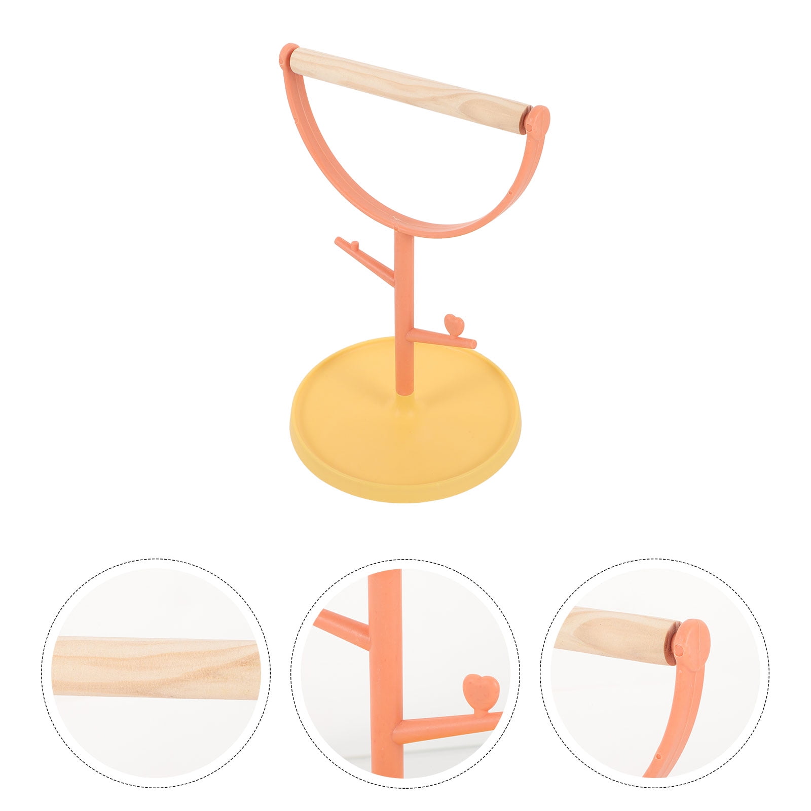 LOLIPPYY Desktop Bird Perch Plastic Yellow 1Pack for Floor Training ...