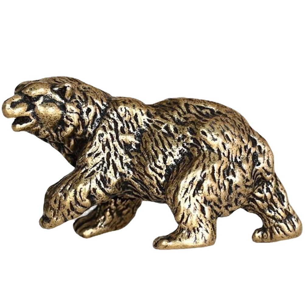 LOLIPPYY Desktop Brass Bear Ornament Bear Figure Decorative Bear Statue ...