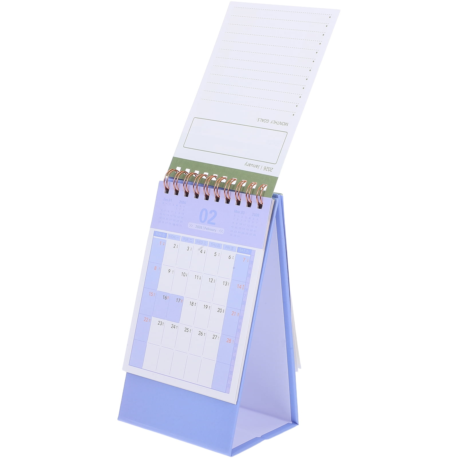 LOLIPPYY 2026 Purple Desk Calendar Compact Stand Up Flip Daily Planner ...