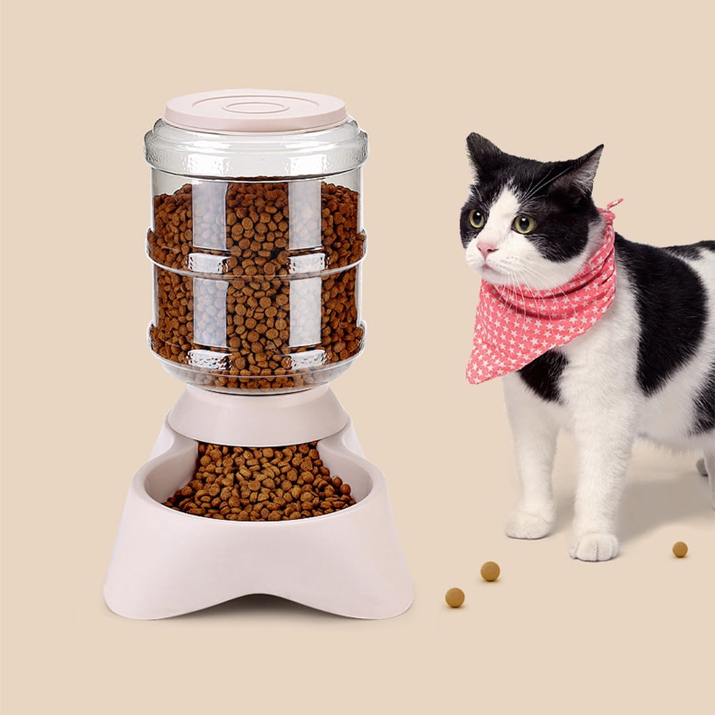 LOLIPPYY Dog Cat Feeder Beige with Convenient Automatic Food Dispenser ...