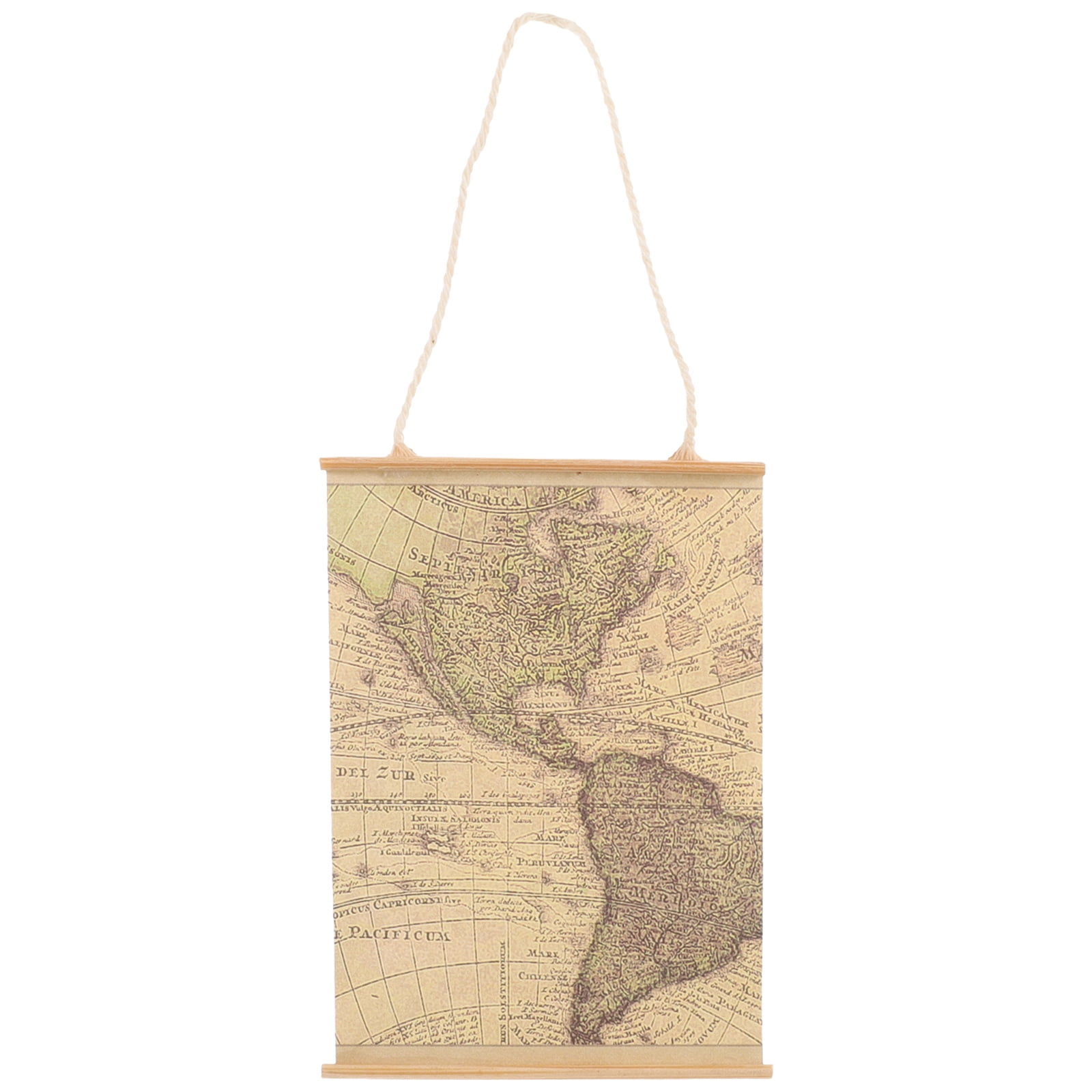 LOLIPPYY Doll House World Map Wall Hanging Map Miniature Map Doll House ...