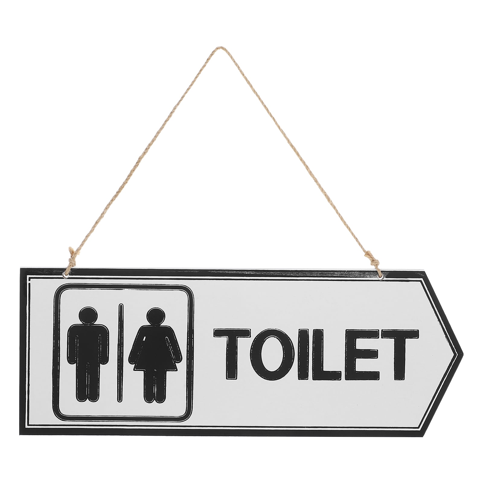 LOLIPPYY Double-Sided Wooden Bathroom Sign with Hanging Rope, Rustic ...