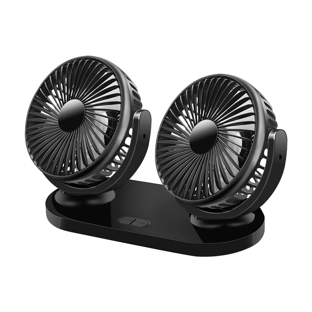 LOLIPPYY Double-Headed USB Car Fan Portable All-Round Vehicle Truck Air ...