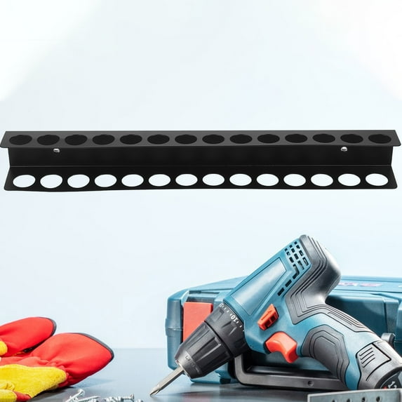 LOLIPPYY Drill Holder Iron Tool Rack For Workshop Use Black Minimalist ...