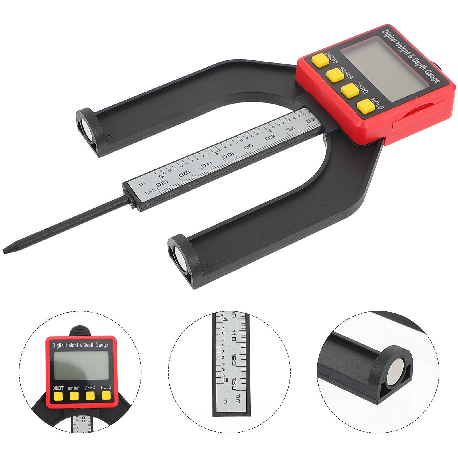 LOLIPPYY Durable Plastic Magnetic Digital Depth Gauge with Easy ...
