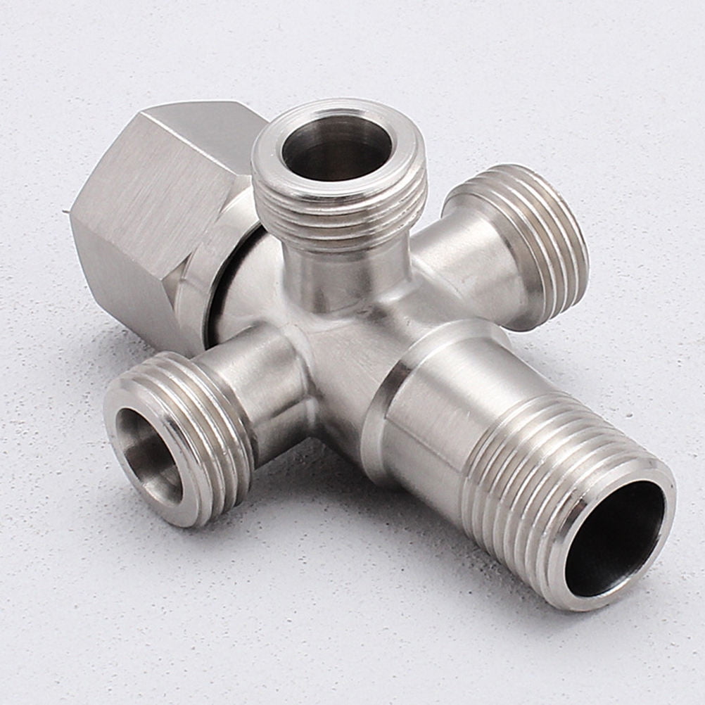 LOLIPPYY 3-Way Hexagonal Stainless Steel Water Valve with Leak-Free ...