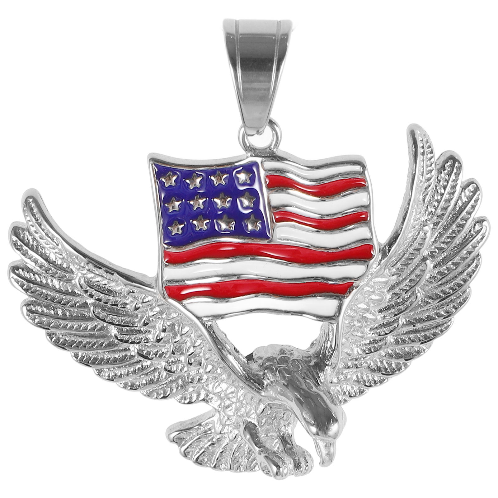 LOLIPPYY Eagle Necklace for Men's Silver Titanium Steel Pendant Cool ...