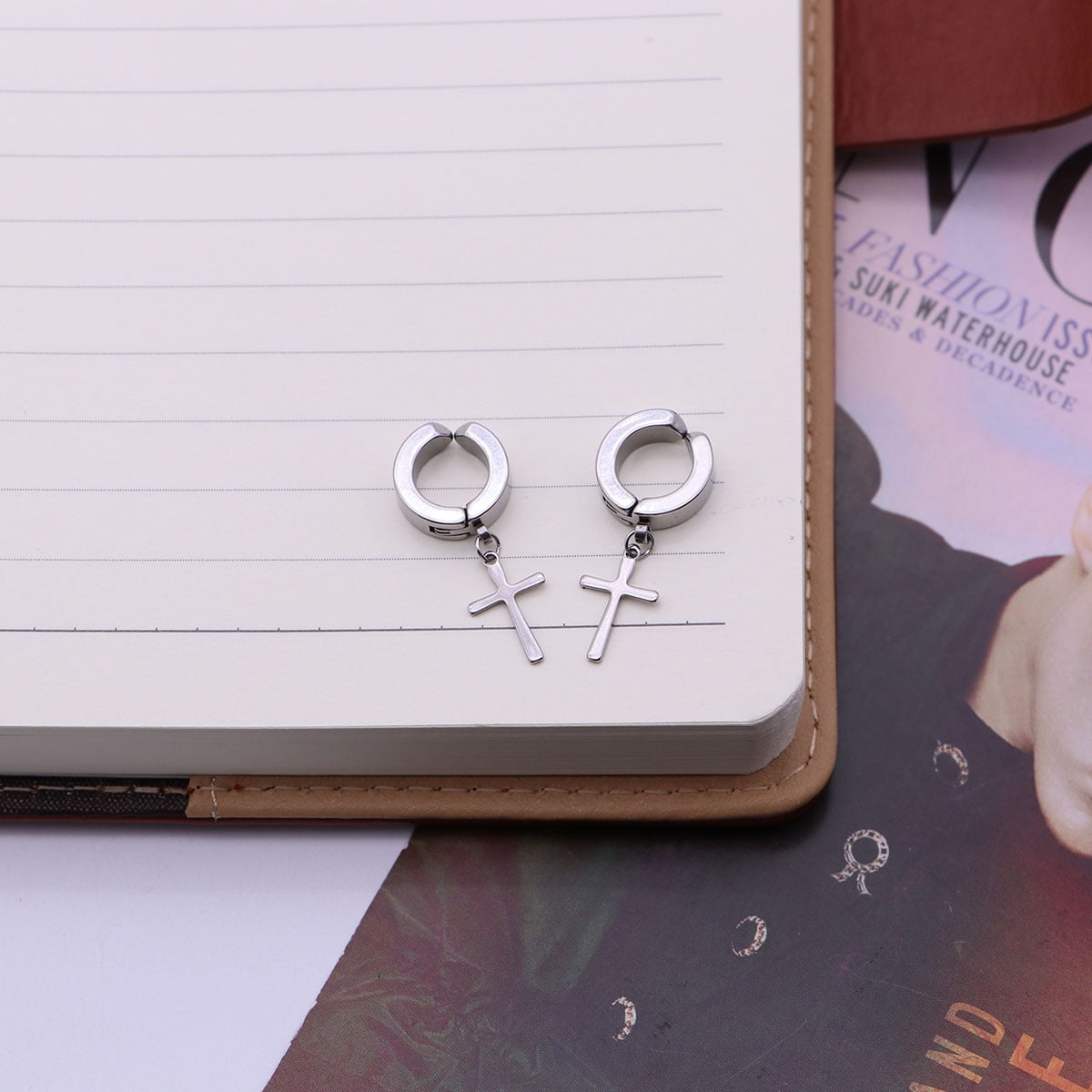 LOLIPPYY Ear Cuffs Clip on Earrings Solid Material Cross Shape for ...