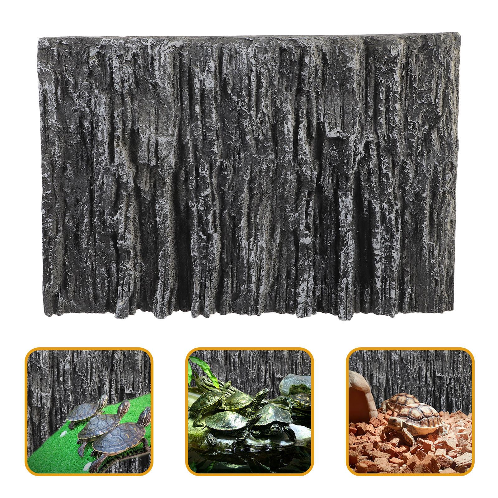LOLIPPYY Easy Use Dark Grey PU Fish Tank Background Board with 3D ...