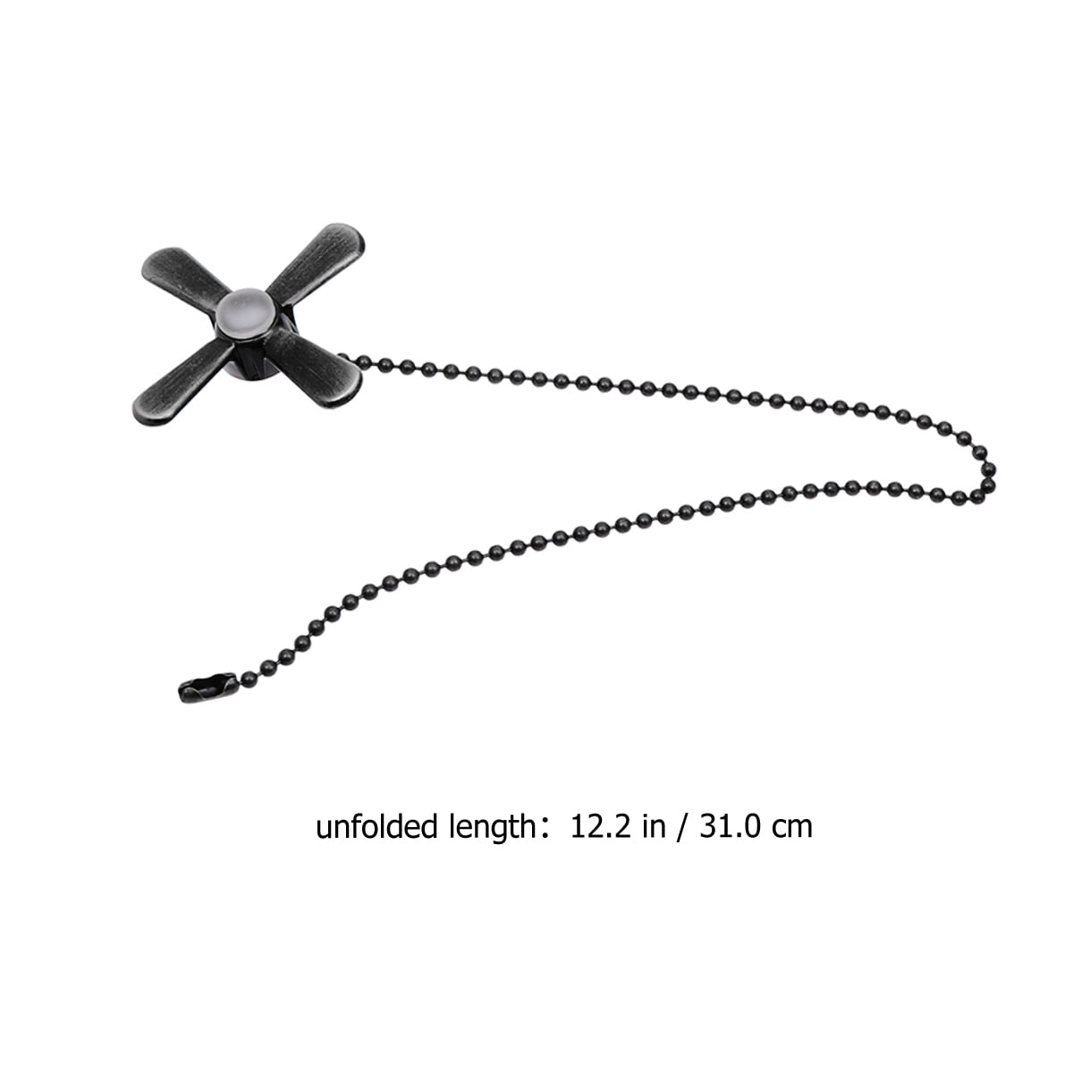 LOLIPPYY Elegant Black Metal Ceiling Fan Pull Chain with Connector for ...