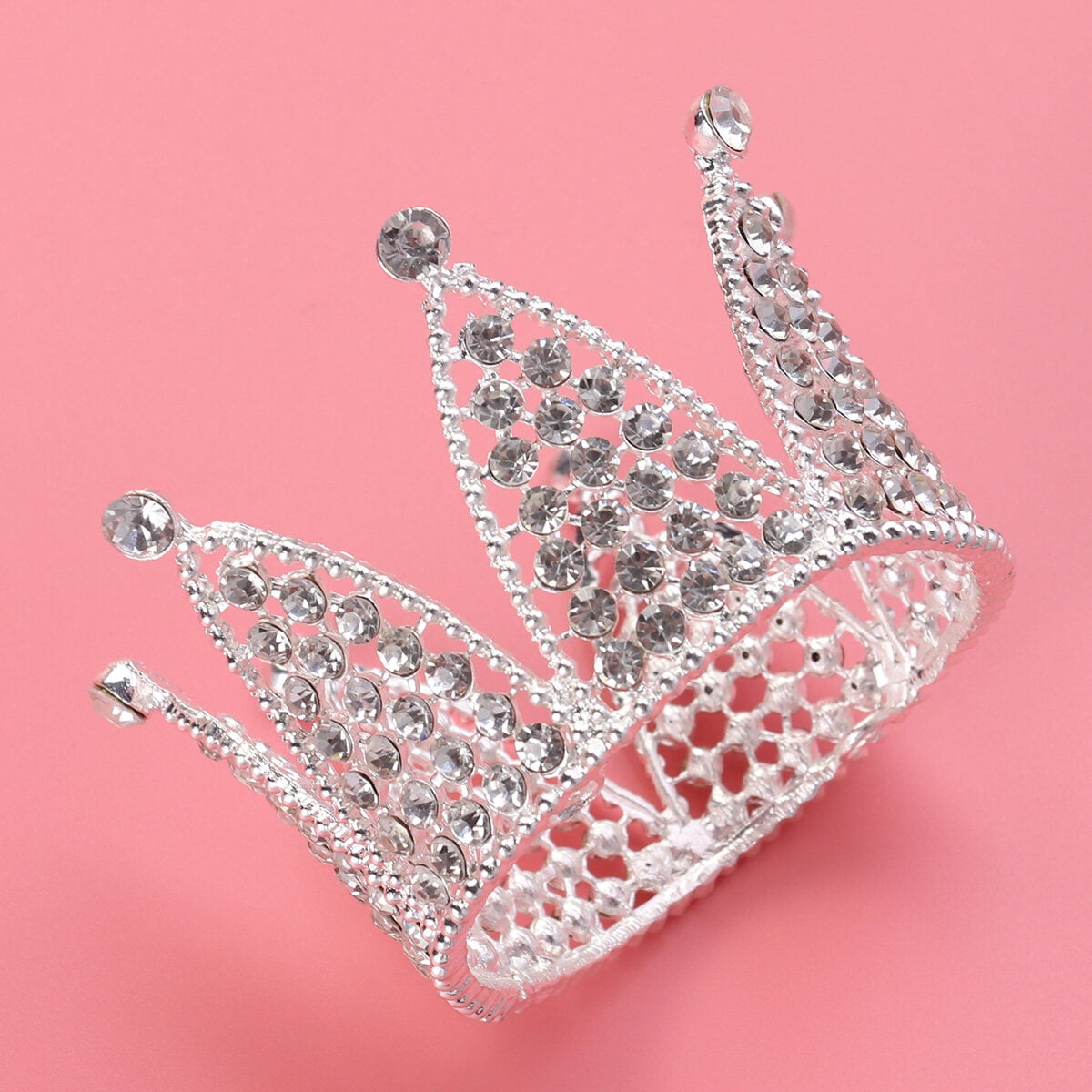 LOLIPPYY Elegant Silver Crystal Bridal Tiara Crown for Weddings ...