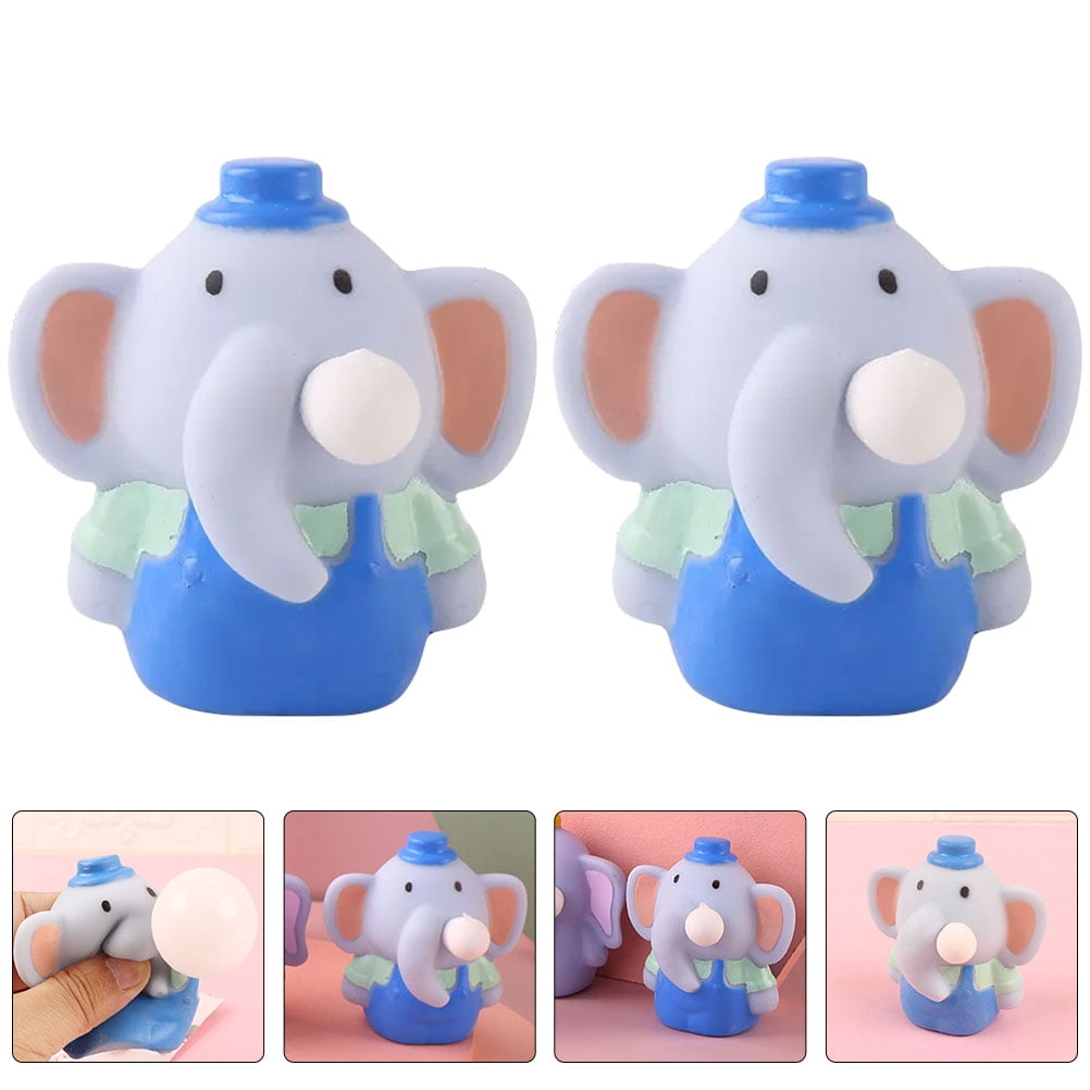LOLIPPYY Elephant Squeeze Toys 3pcs Grey TPR Cartoon Shaped Pressure ...