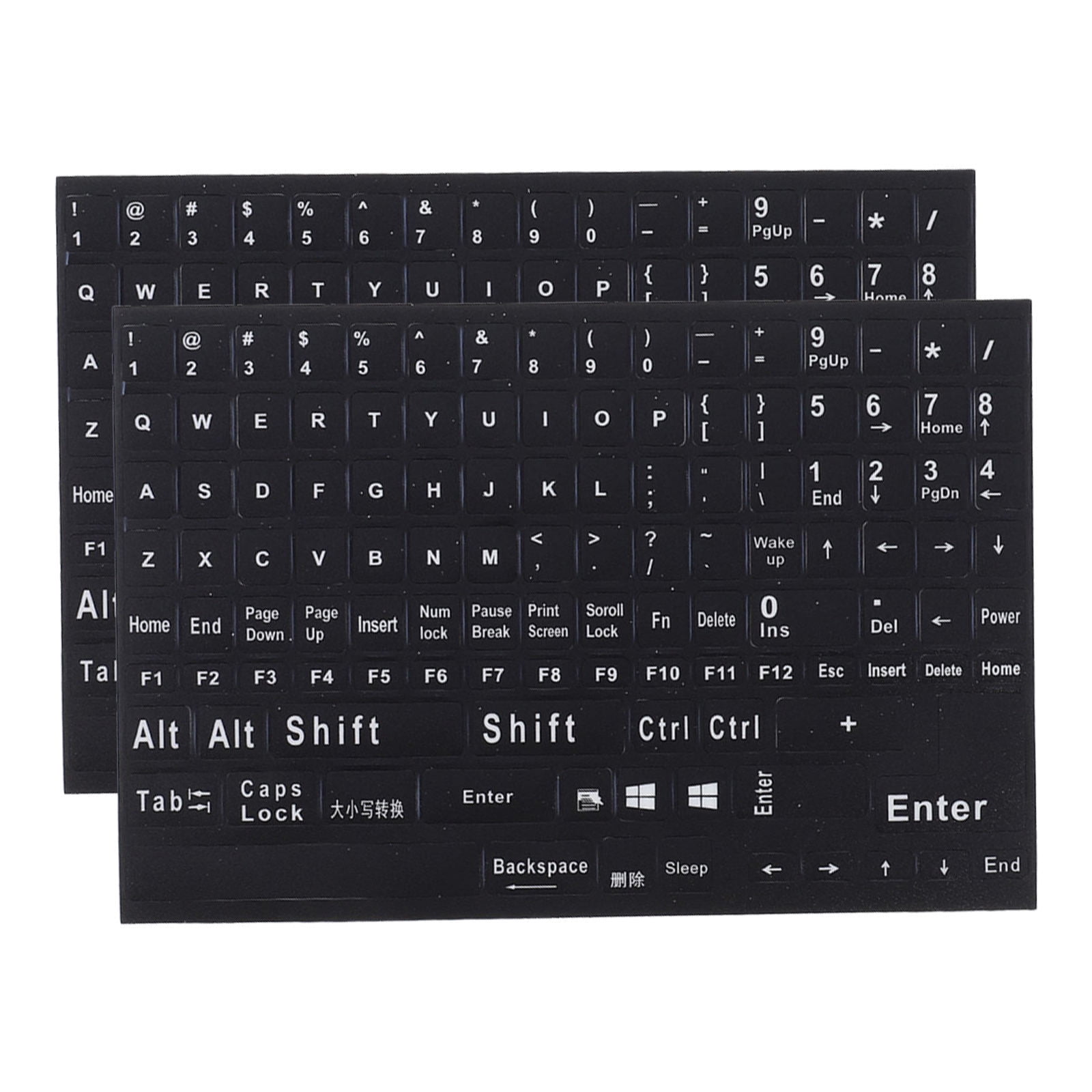 LOLIPPYY English Keyboard Stickers Black Clear Print Self Adhesive Easy ...