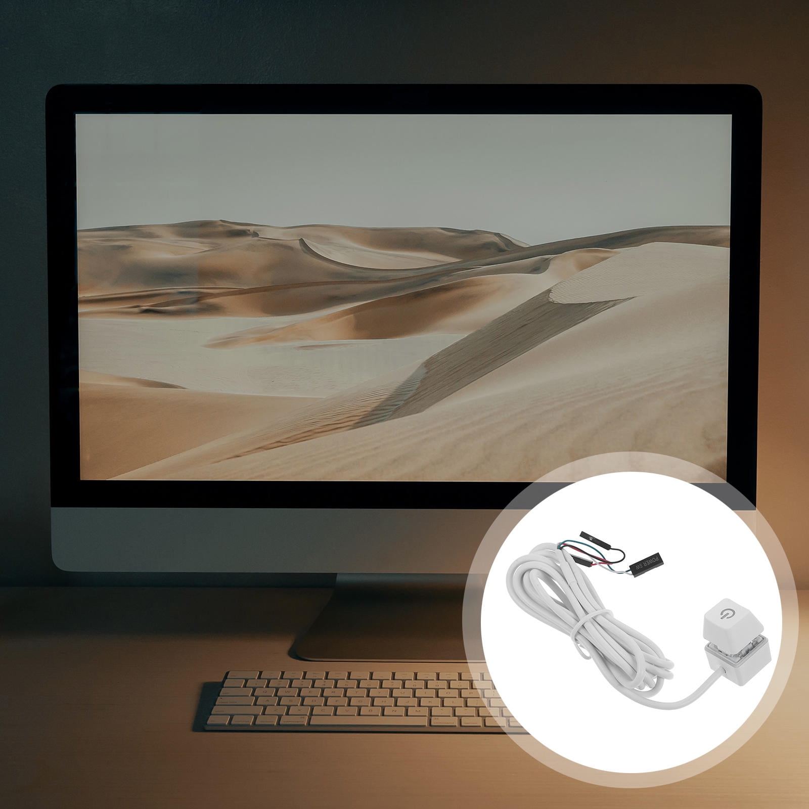 LOLIPPYY External PC Power Button 1.65m Power Cable Desktop PC Power ...