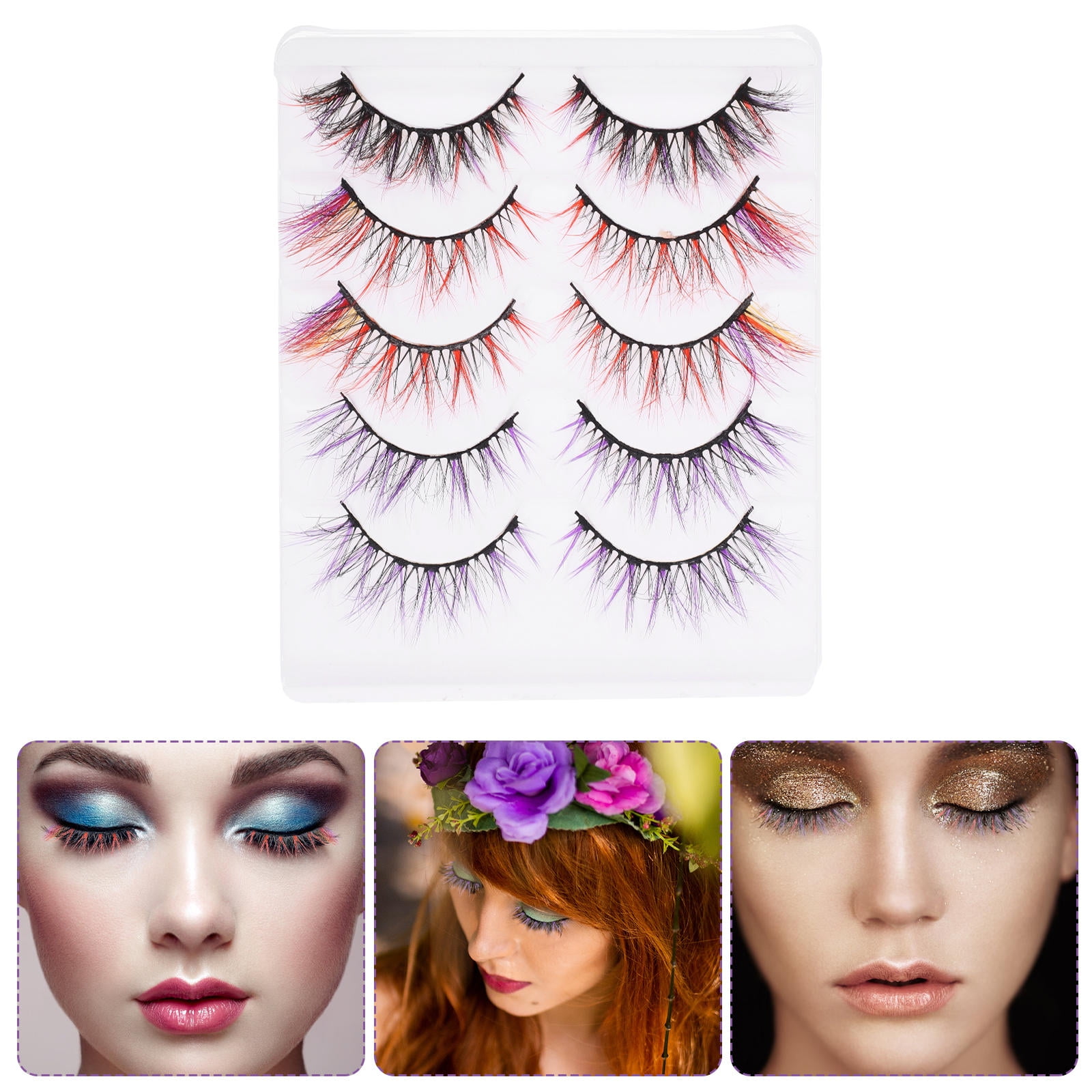 LOLIPPYY Eyelashes Fake Eye Lashes Imitation for Women Girls 5 Pairs ...