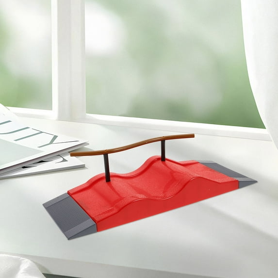 LOLIPPYY Fingerboard Skatepark Ramp with Plastic Skateboard Deck and ...