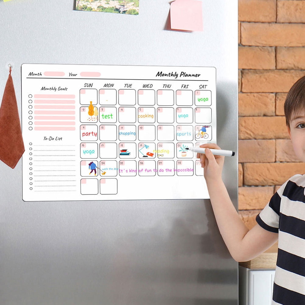 LOLIPPYY Freezer Magnetic Board Dry Erase Board Assorted Color Schedule ...