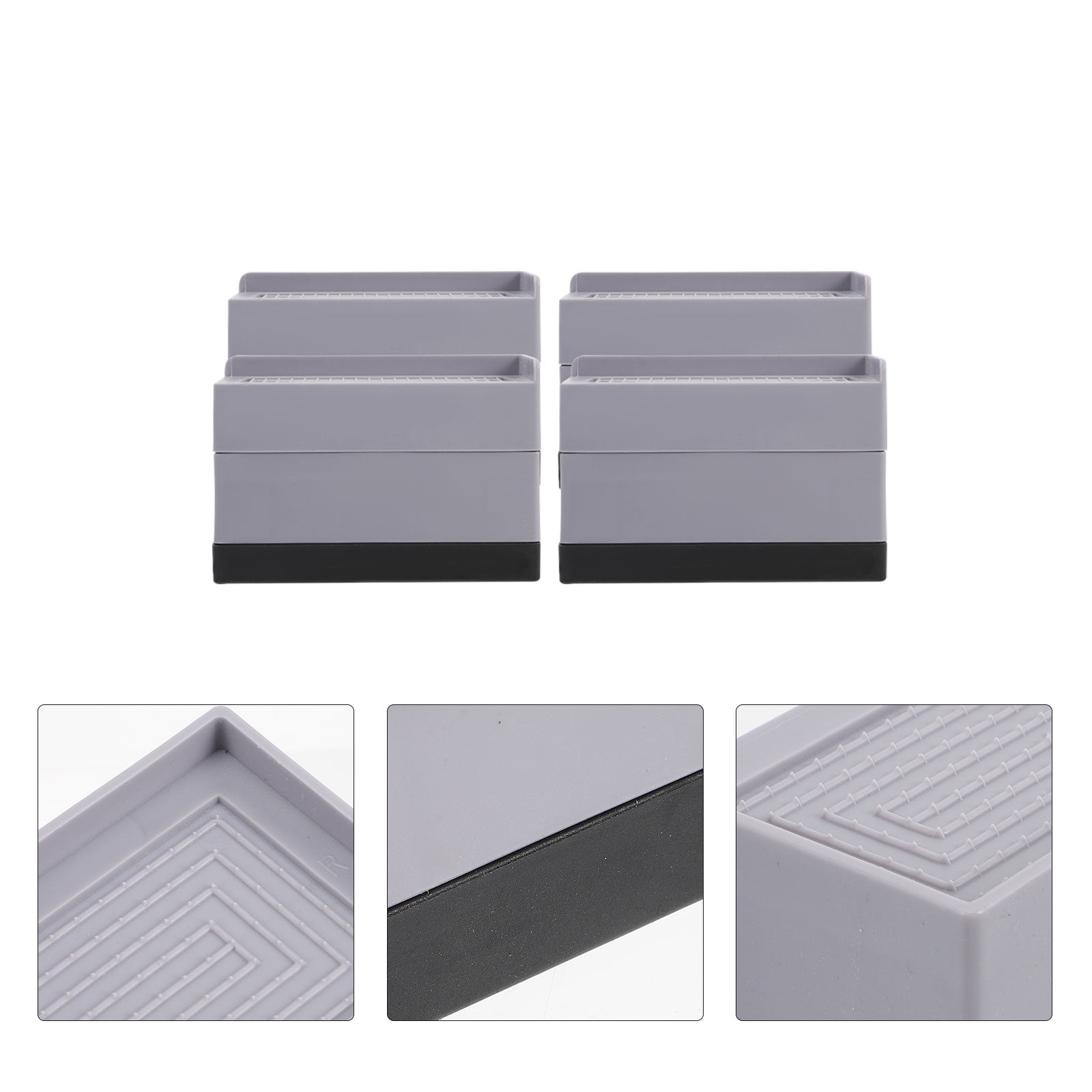 LOLIPPYY Furniture Risers for Table Grey PP TPU Square Shape and L ...