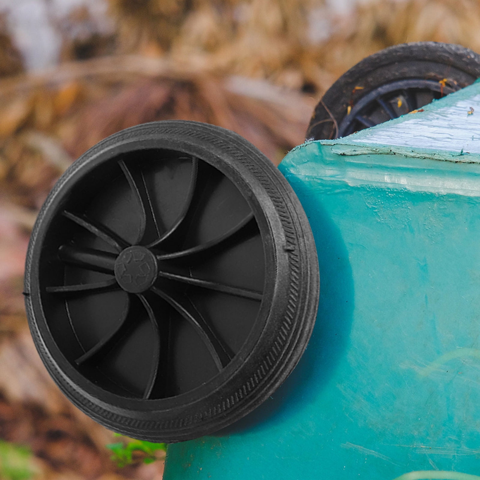 LOLIPPYY Black Rubber Replacement Wheel for Gallon Trash Can with ...
