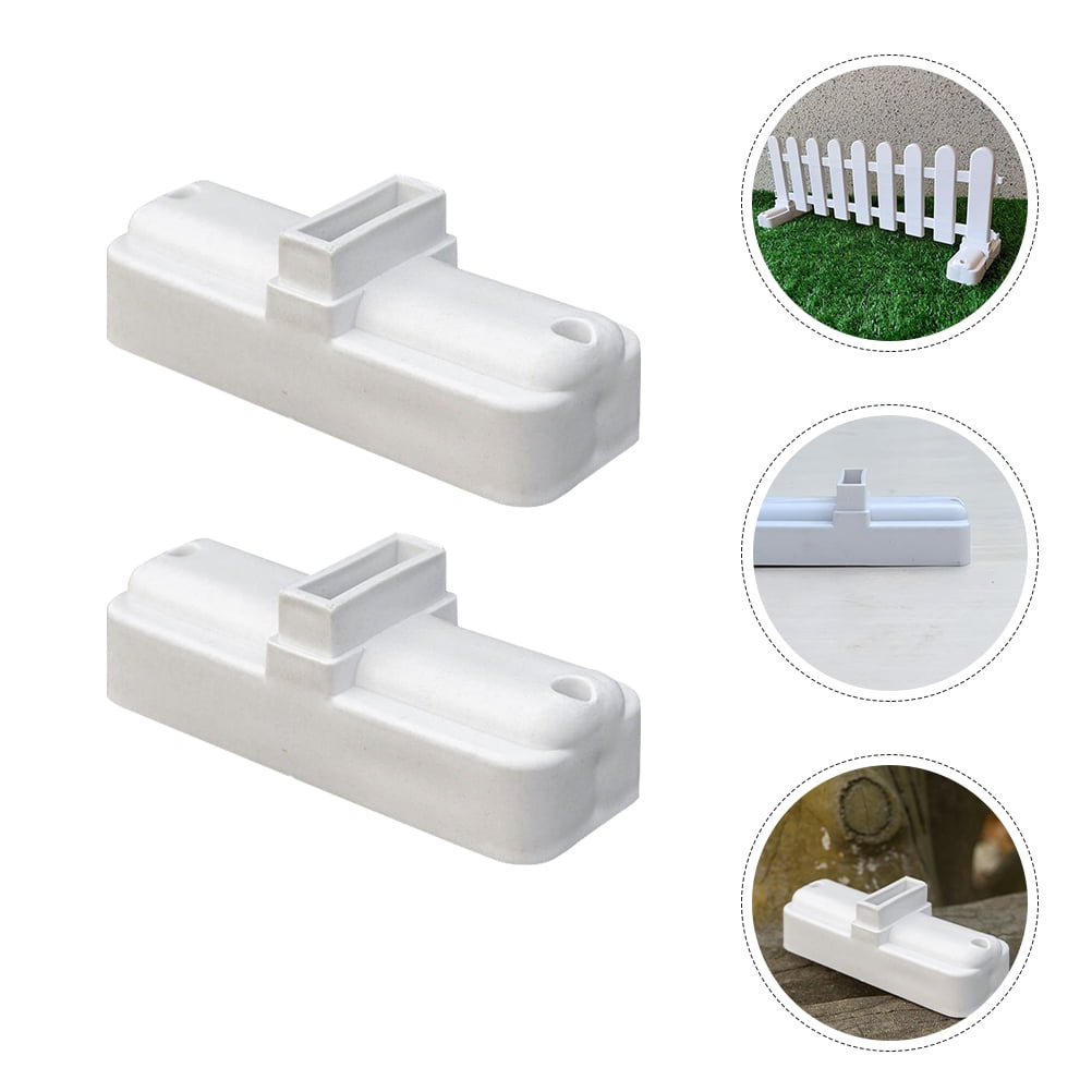 LOLIPPYY Garden Fence Base 2Pcs White PVC for Small Fence and Yard ...
