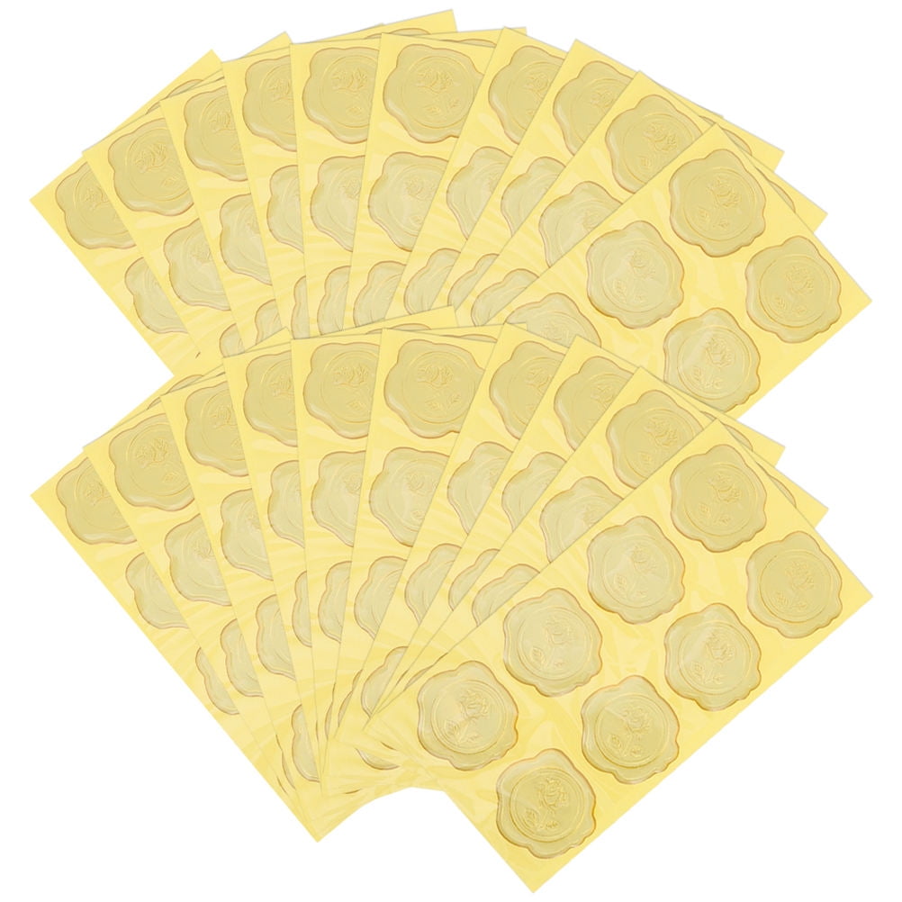 LOLIPPYY Golden Envelope Seal Stickers Epoxy Material with Embossed ...