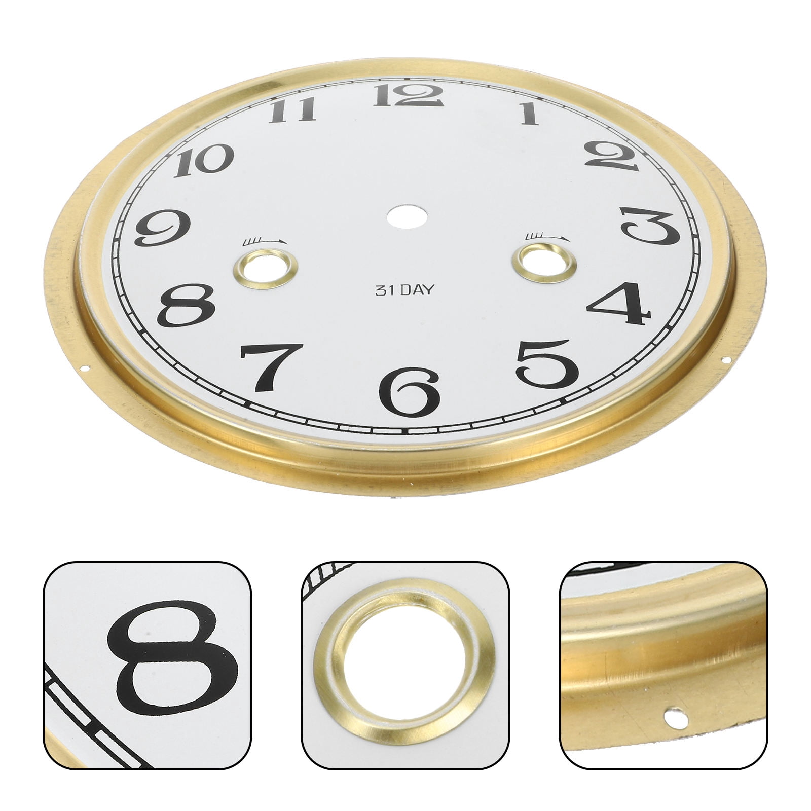 LOLIPPYY Golden Round Clock Dial DIY Clock Kit with Arabic Numeral Face ...