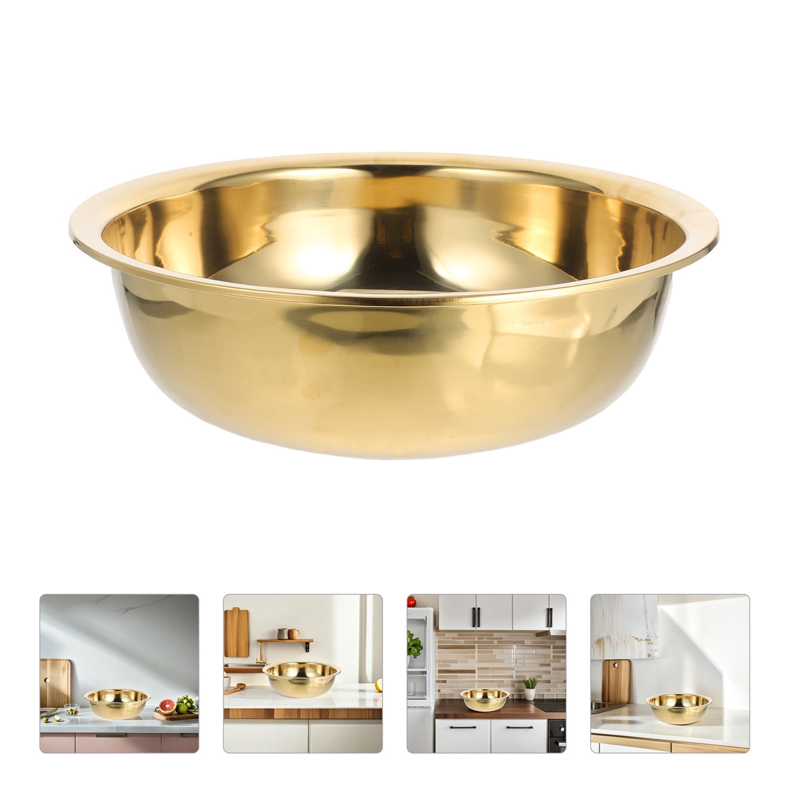 LOLIPPYY Golden Stainless Steel Vegetable Wash Basin for Kitchen Use ...