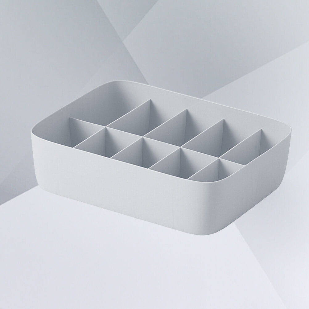 LOLIPPYY Grey Plastic Storage Container with Divider Stackable for Bras ...