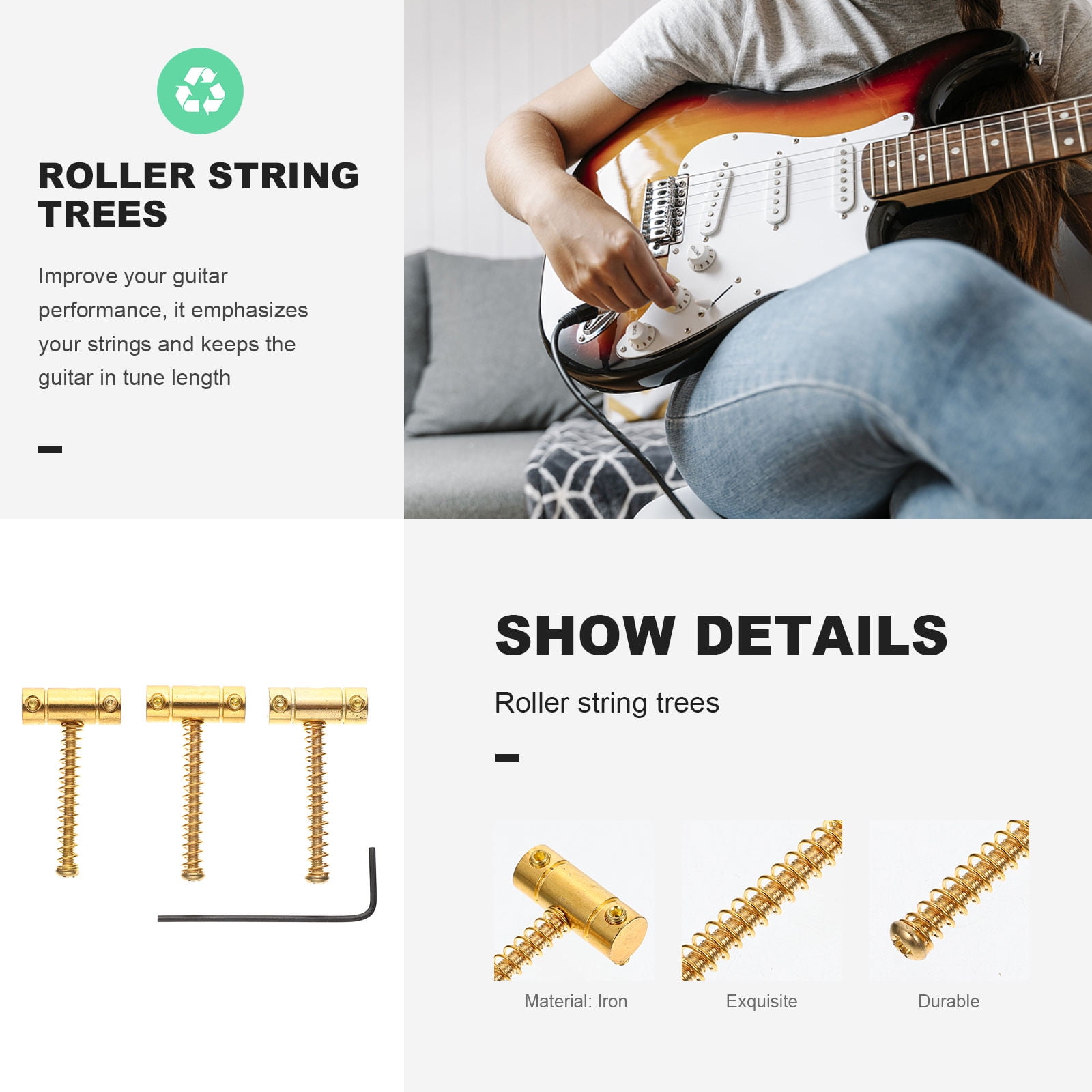 LOLIPPYY Guitar Special String Retainer Electric Guitar String ...