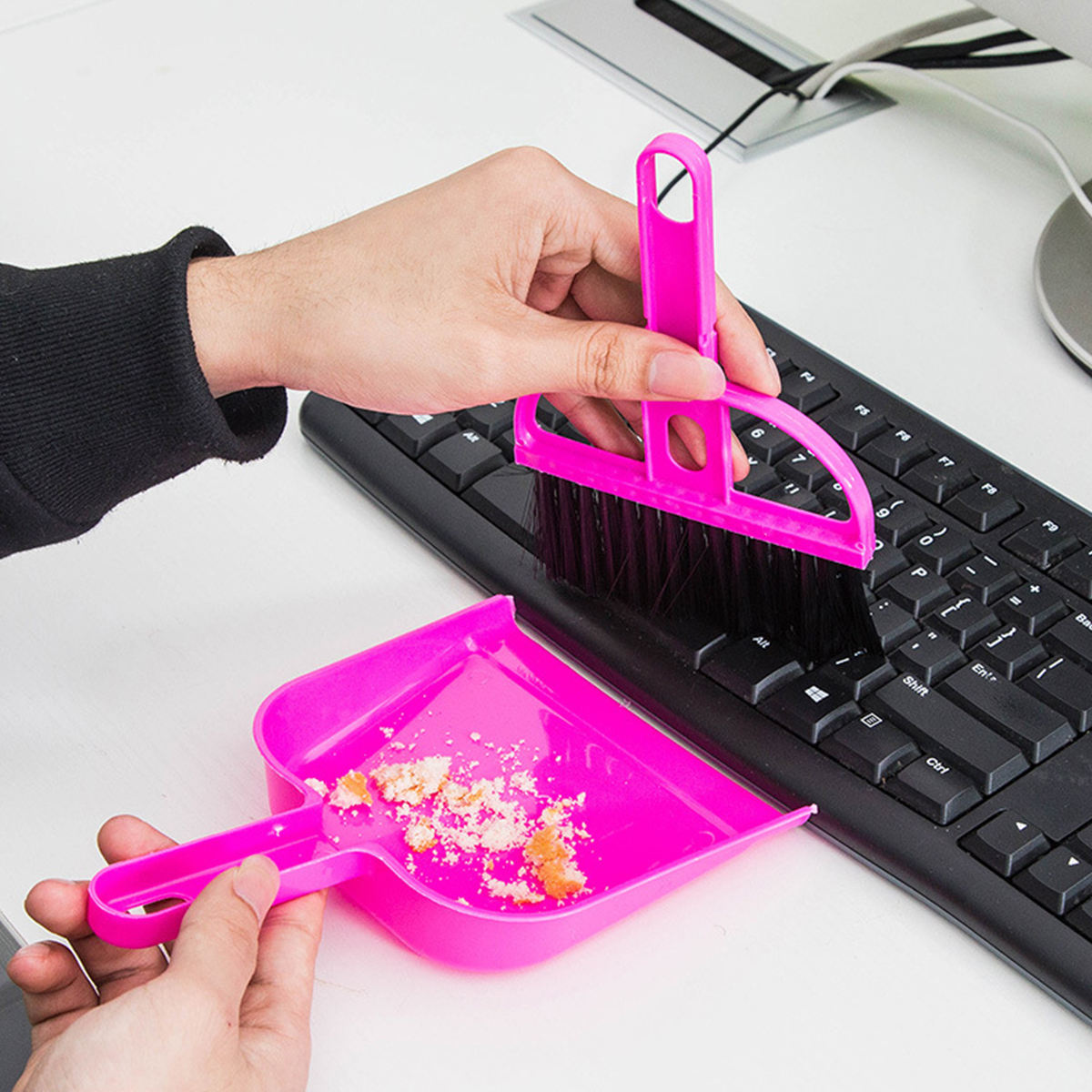 LOLIPPYY Hand Held Broom Mini Broom and Dustpan Set for Desktop Use 1 ...