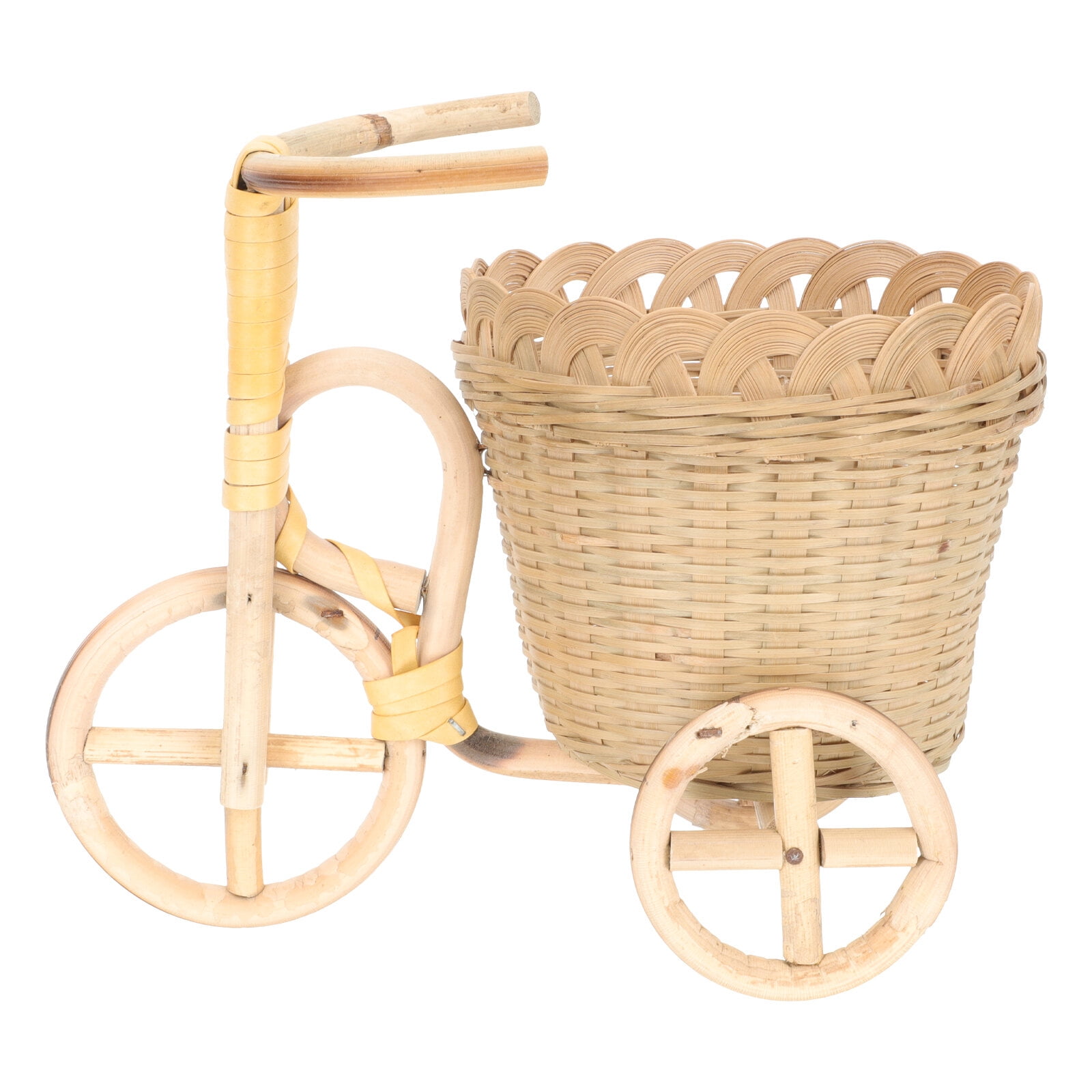 LOLIPPYY Handicraft Rattan Tricycle Basket Tricycle Pen Basket Desktop ...