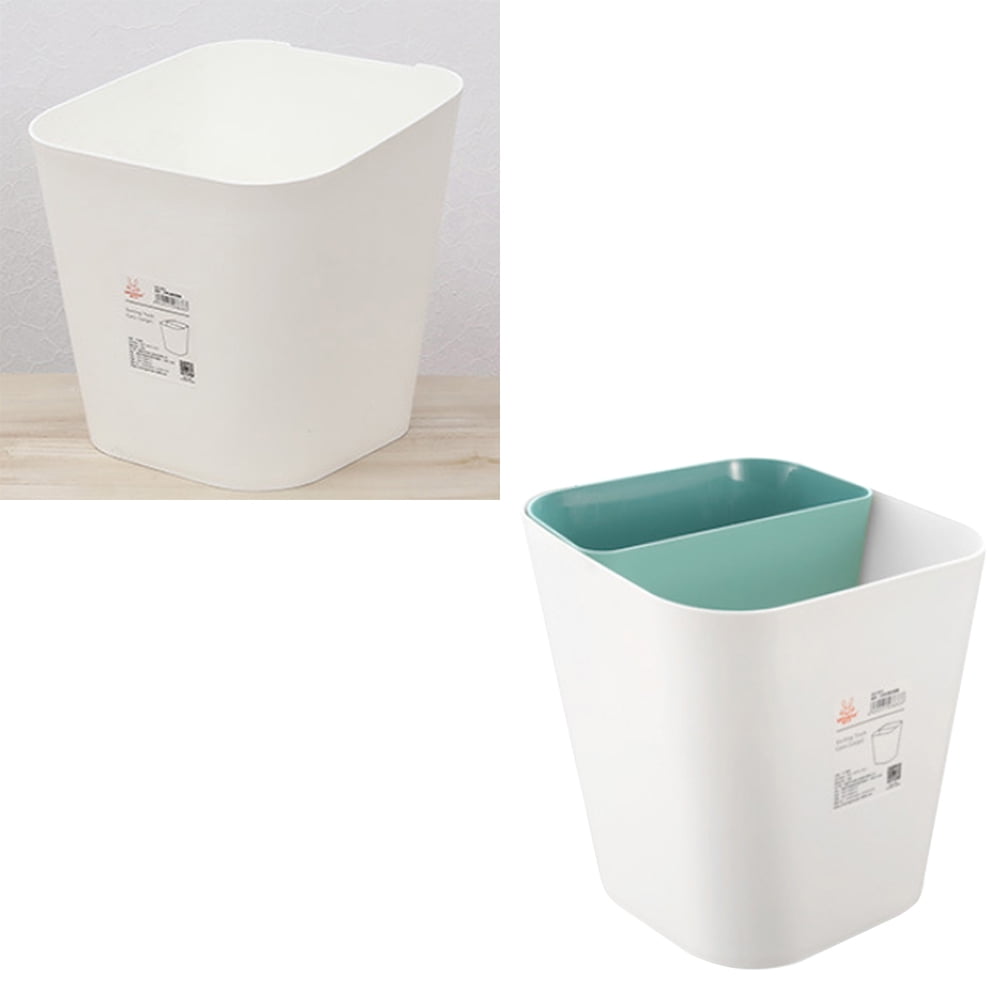 LOLIPPYY Home Trash Can Plastic Garbage Container White PP Material for ...
