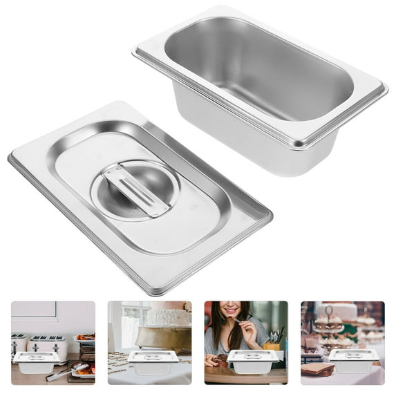 LOLIPPYY Homemade Ice Cream Container Stainless Steel Food Freezer Box ...