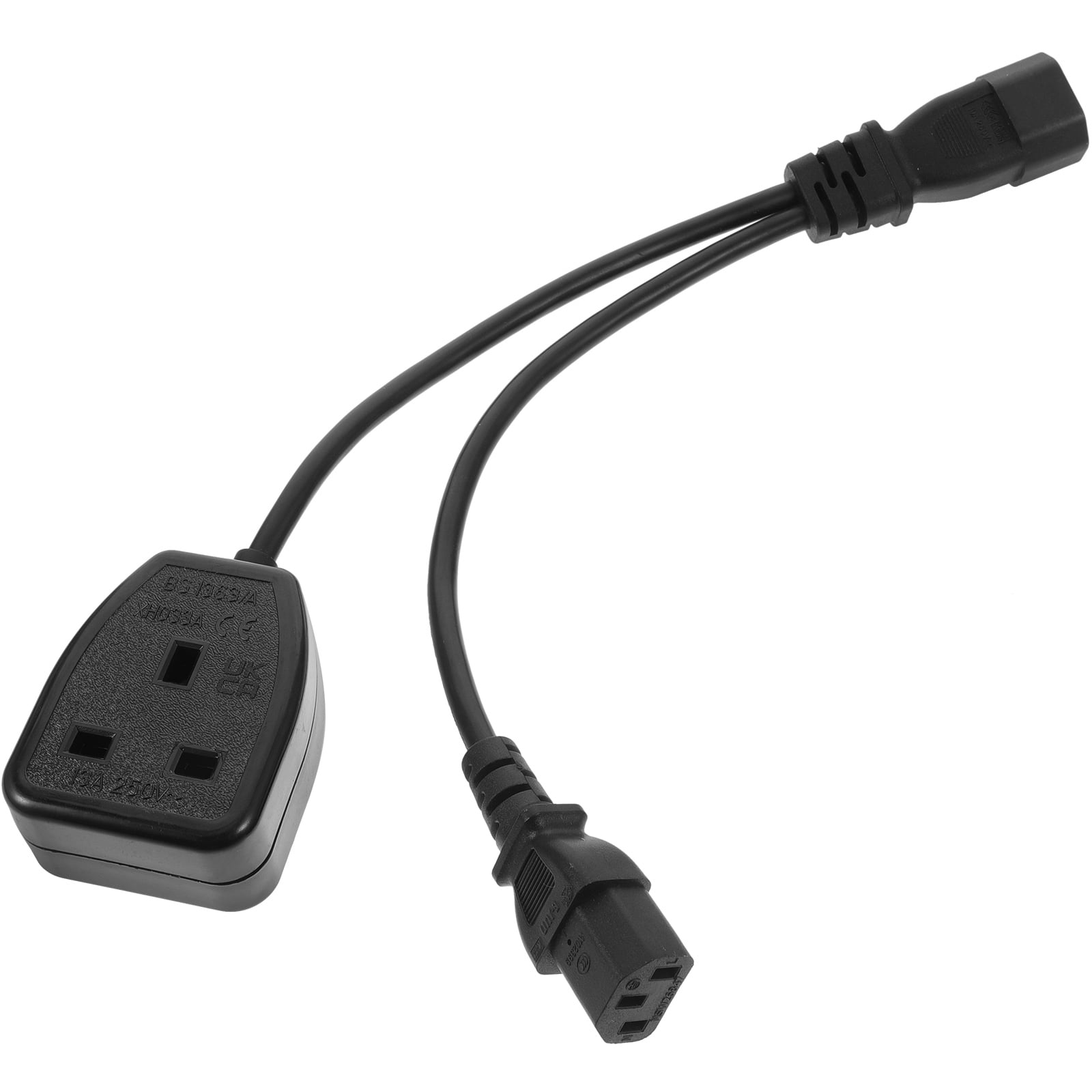 LOLIPPYY IEC to UK Socket Power Cord with C14 to C13 Splitter Adapter ...