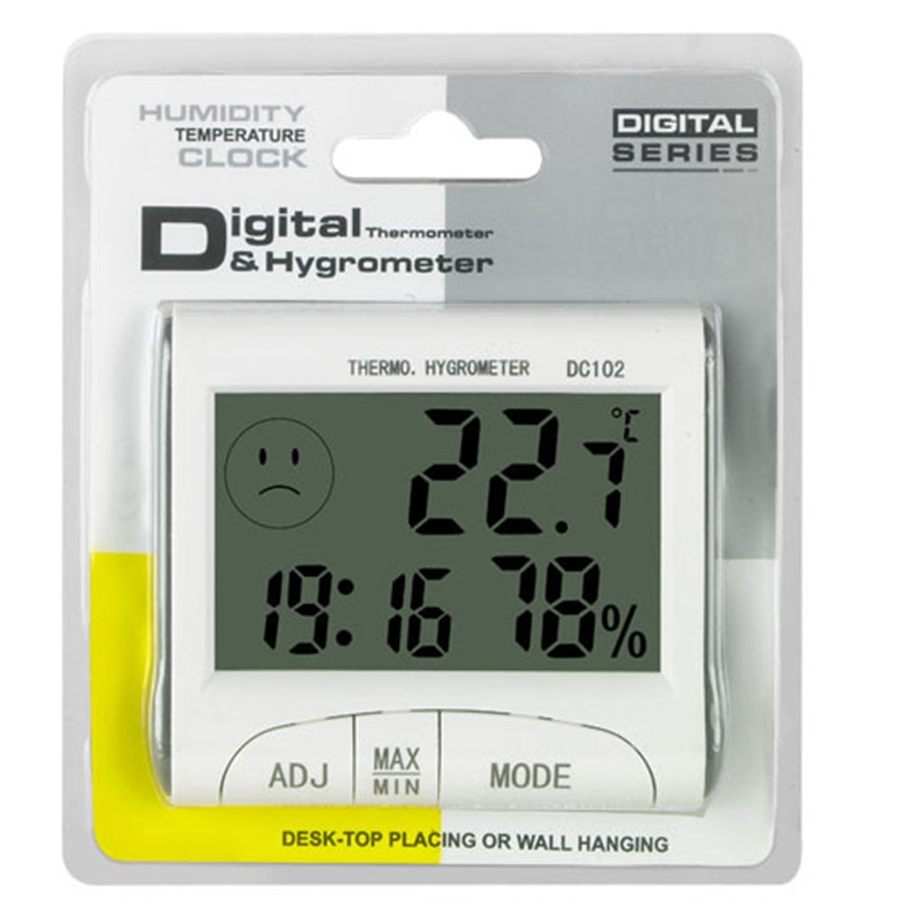 LOLIPPYY Indoor Digital Thermometer and Hygrometer White with Back ...