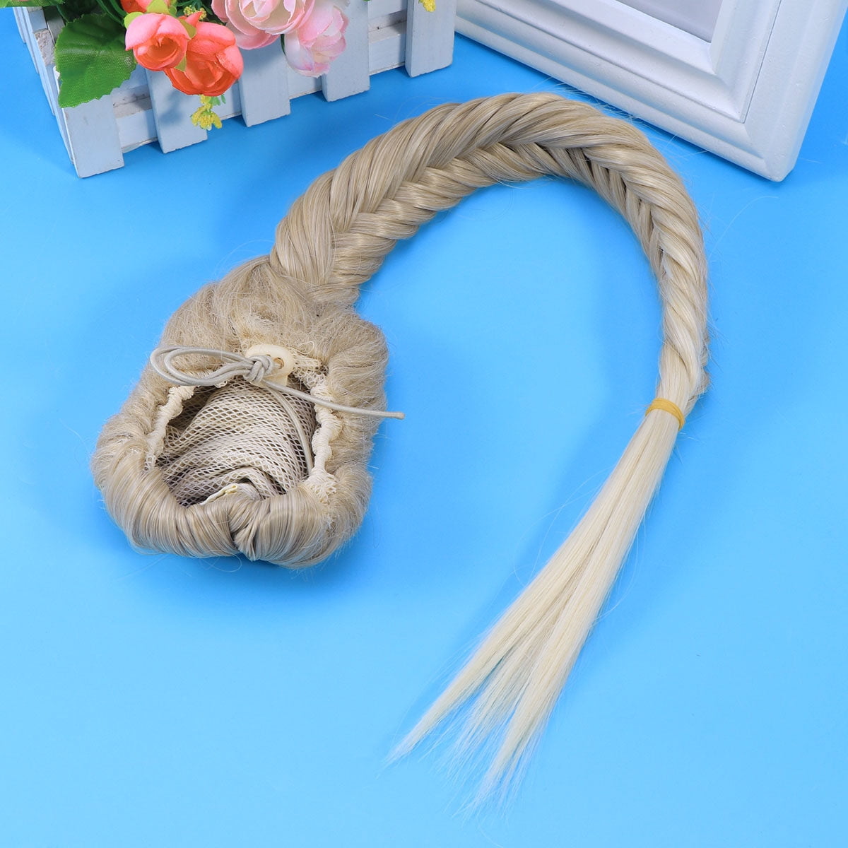 LOLIPPYY Ivory Fishtail Braid Ponytail Extension Clip in Hairpiece ...