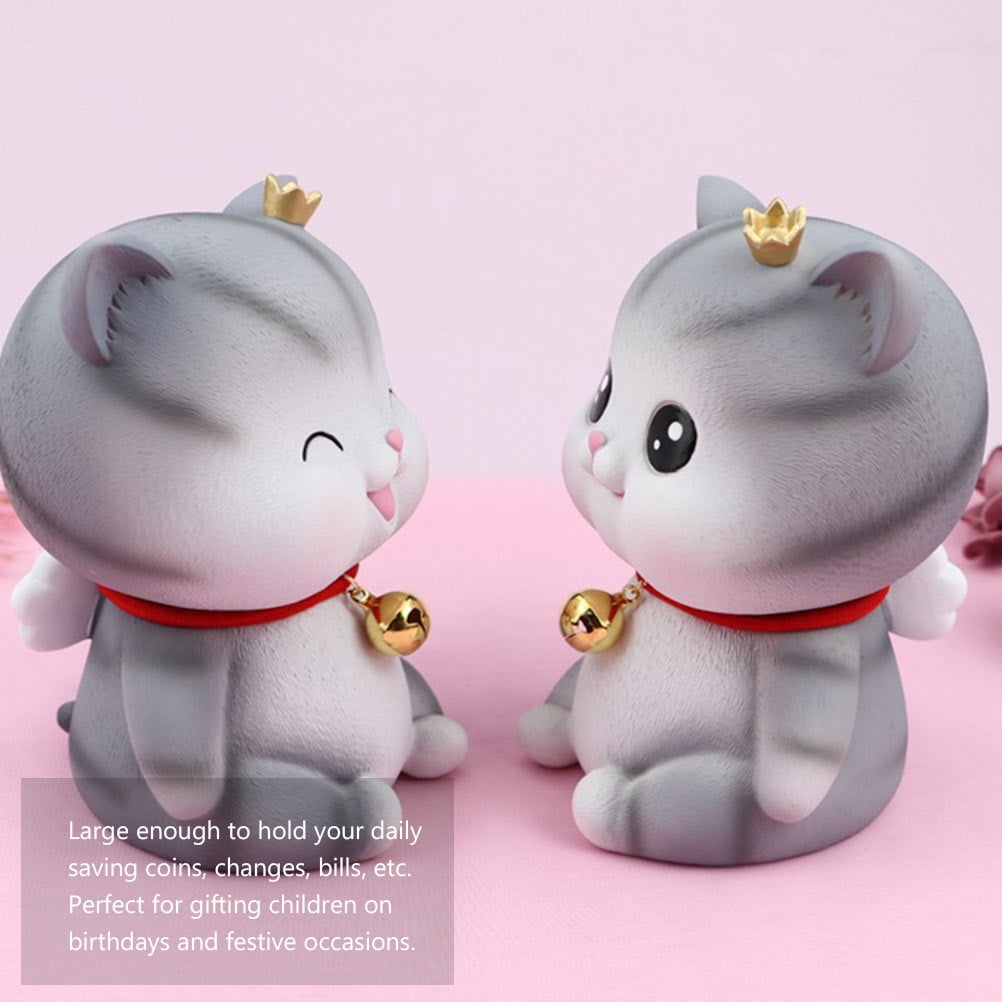 LOLIPPYY Kitten Saving Pot Vinyl Money Box for Coins Bills and Small ...