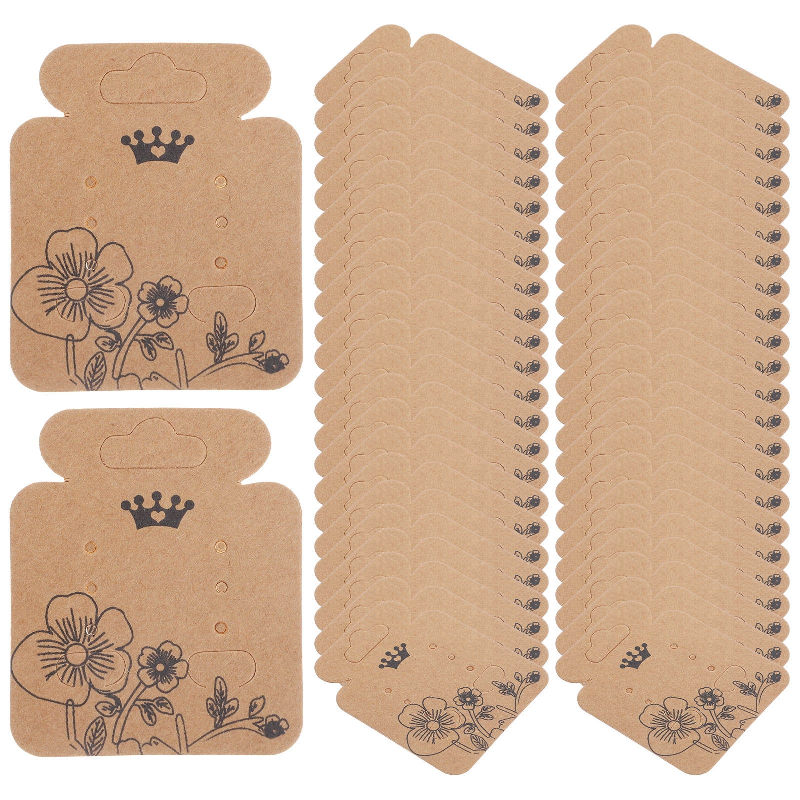 LOLIPPYY Kraft Paper Jewelry Display Cards for Earrings Necklace ...