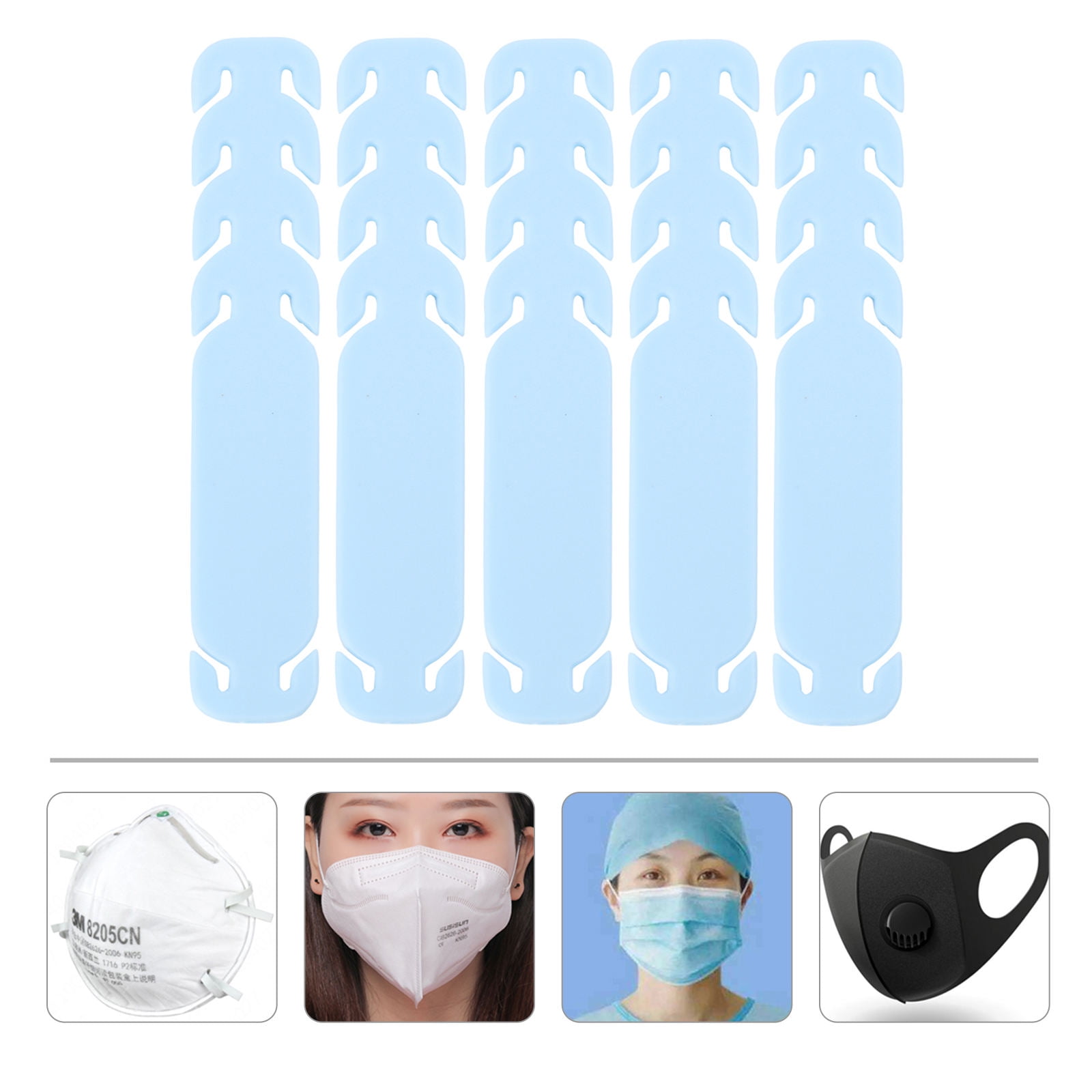 LOLIPPYY Light Blue Mask Extender 10Pcs Hook Style for General Users ...