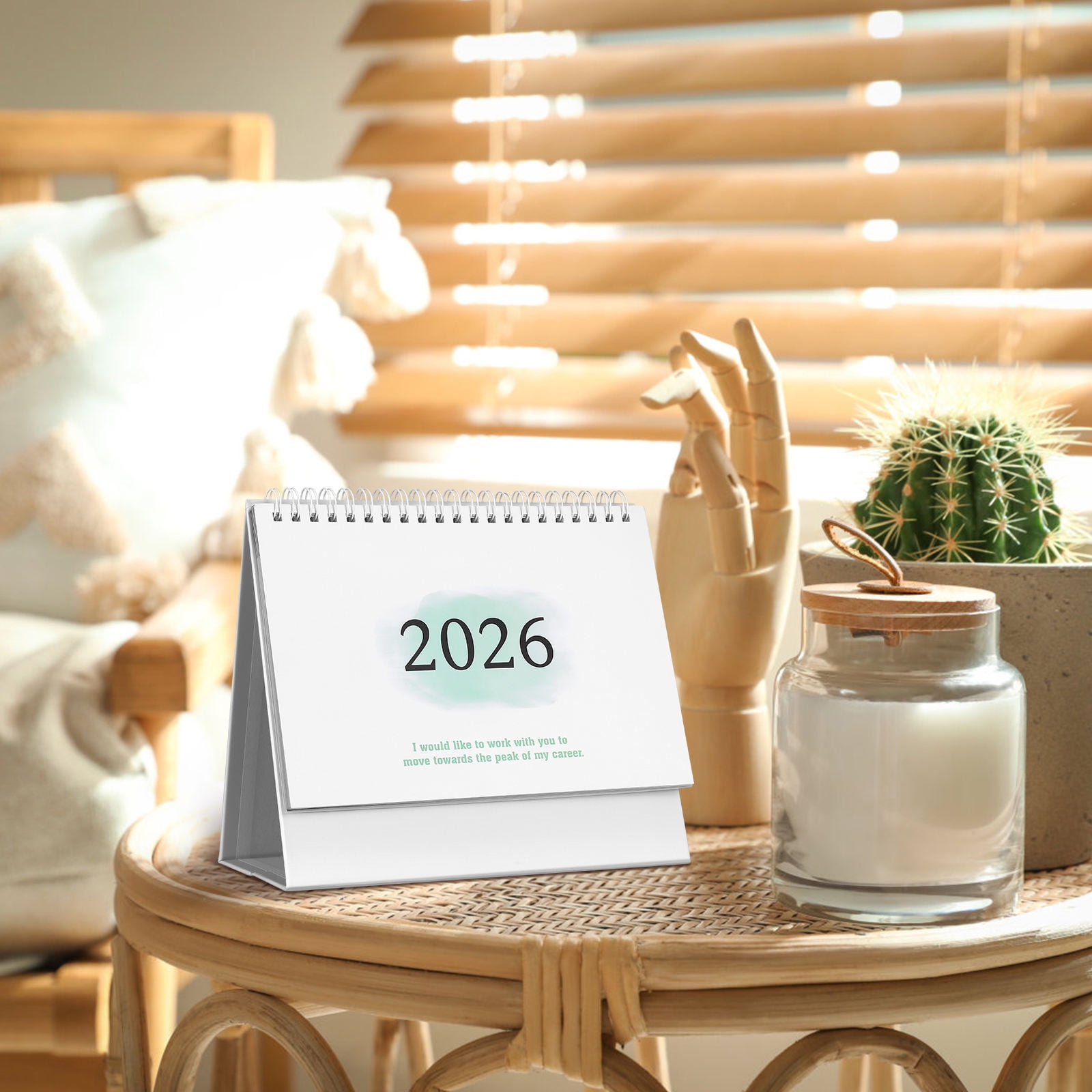 LOLIPPYY Light Green Desk Calendar 2026 Compact Design for Home Office ...