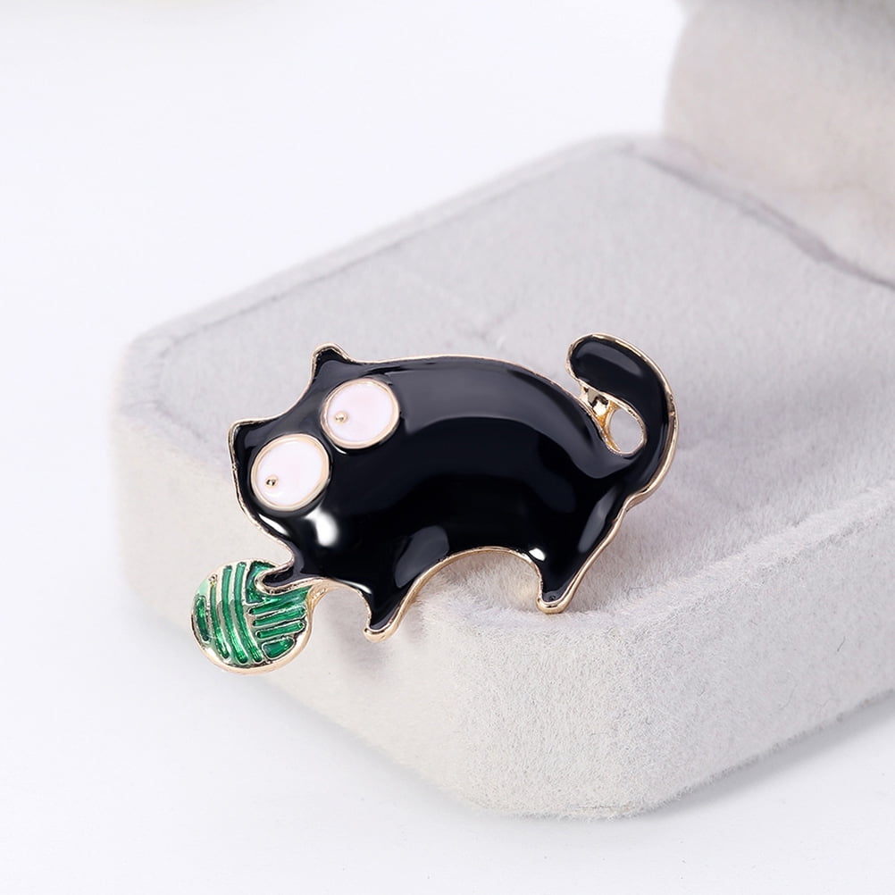 LOLIPPYY Lovely Black Cat Shape Brooch Unique Alloy Cartoon Corsage ...