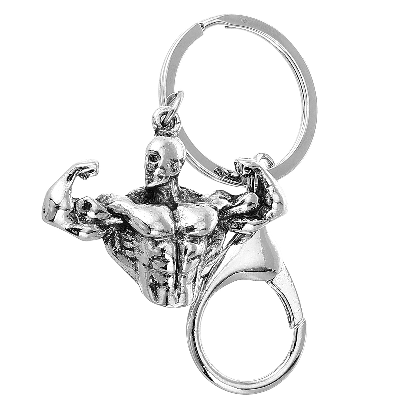 LOLIPPYY Metal Barbell Keychain for Men with Muscular Design ...