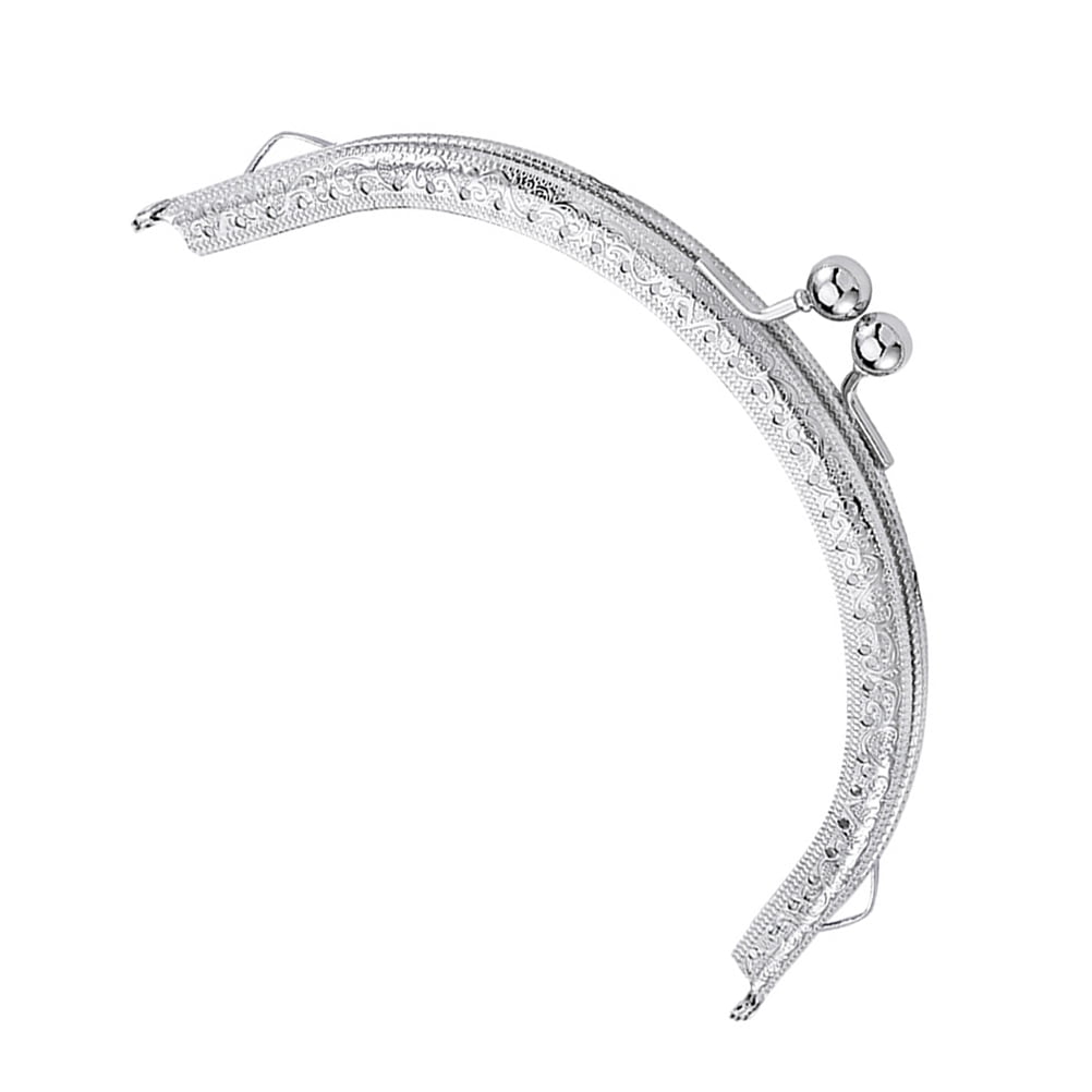 LOLIPPYY Metal Clutch Frame with Silver Beads Lock for Handmade Purse ...